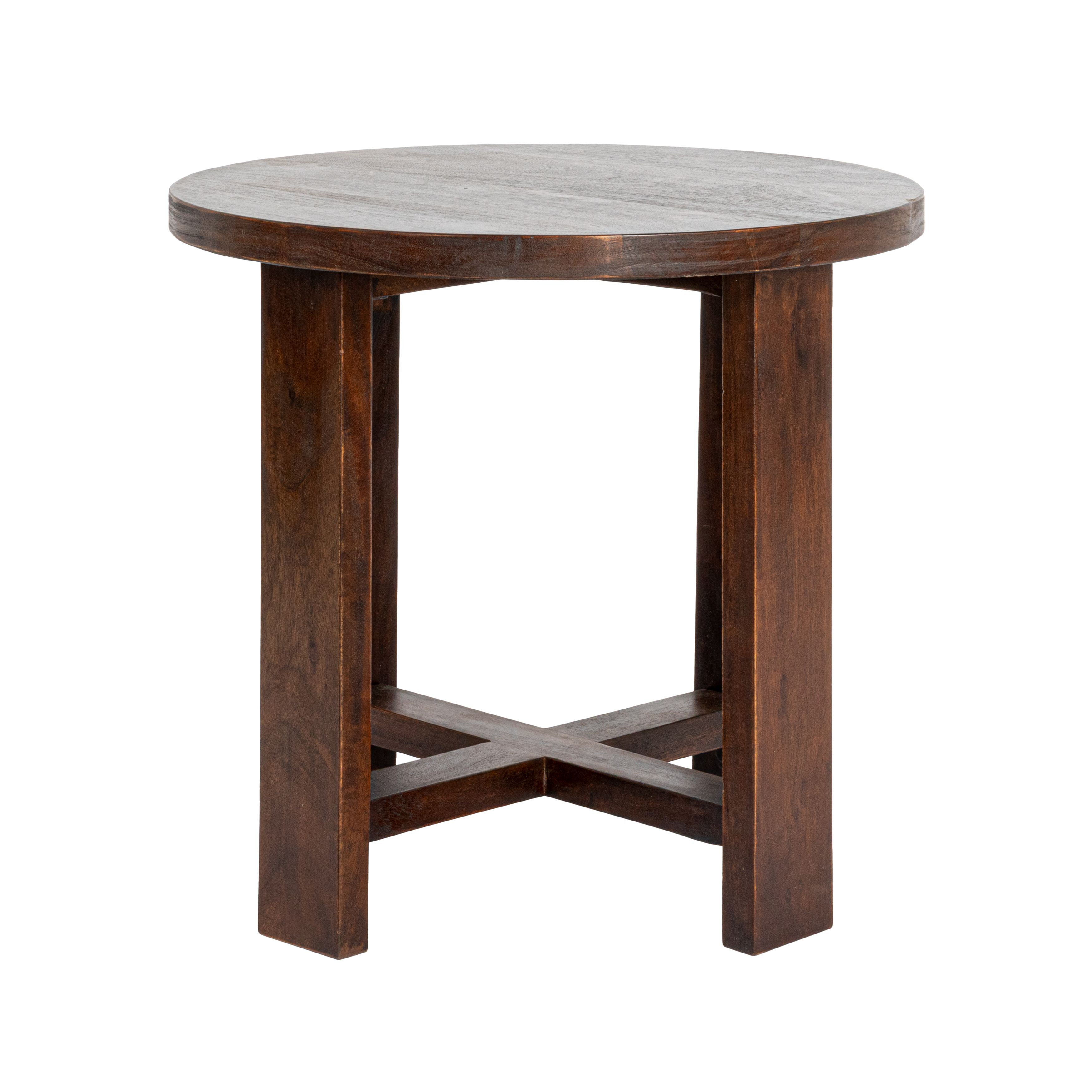 Millwood Pines Elysa Acacia Wood Round Trestle End Table | Wayfair