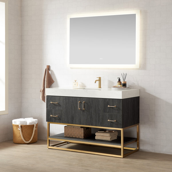 Wade Logan® Annice 48'' Single Bathroom Vanity with Stone Top with ...