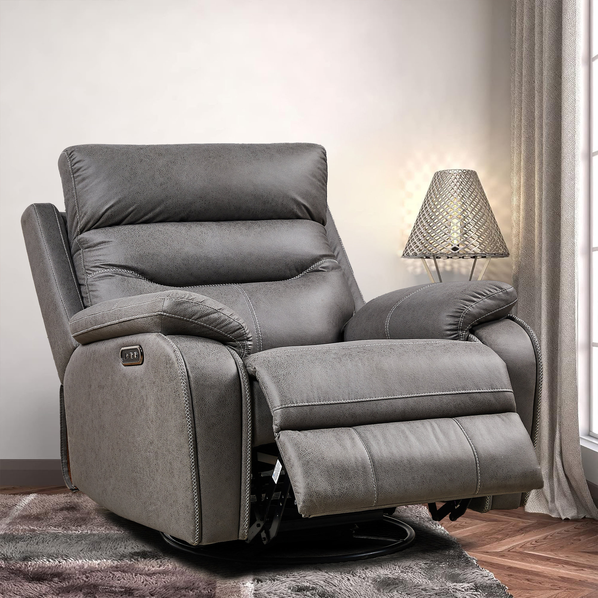 Latitude Run® Mandilyn Upholstered Swivel Accent Chair,240 Degree ...