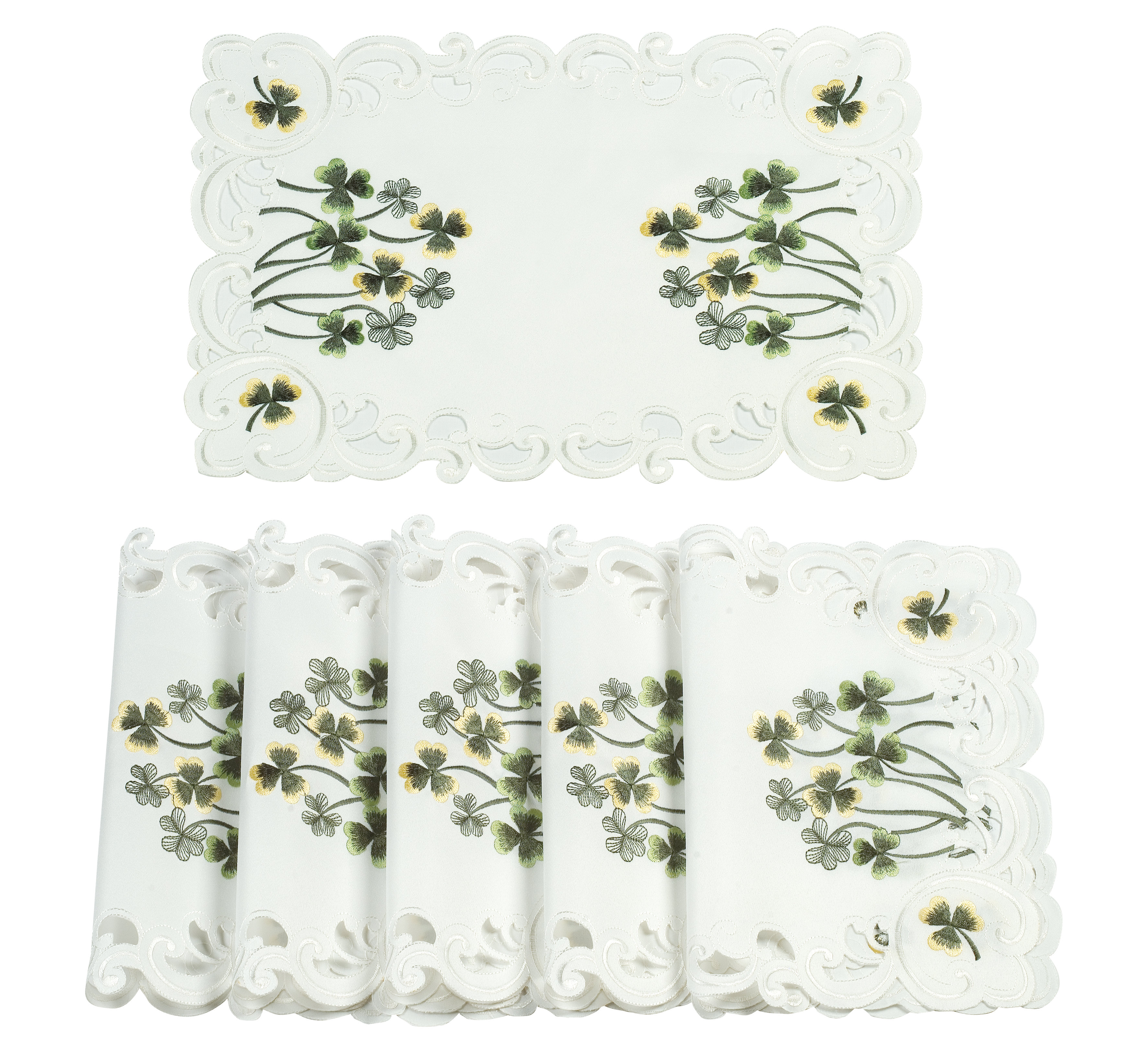 Ophelia & Co. Albertina Elegant Beige Table Placemats Set with Floral ...