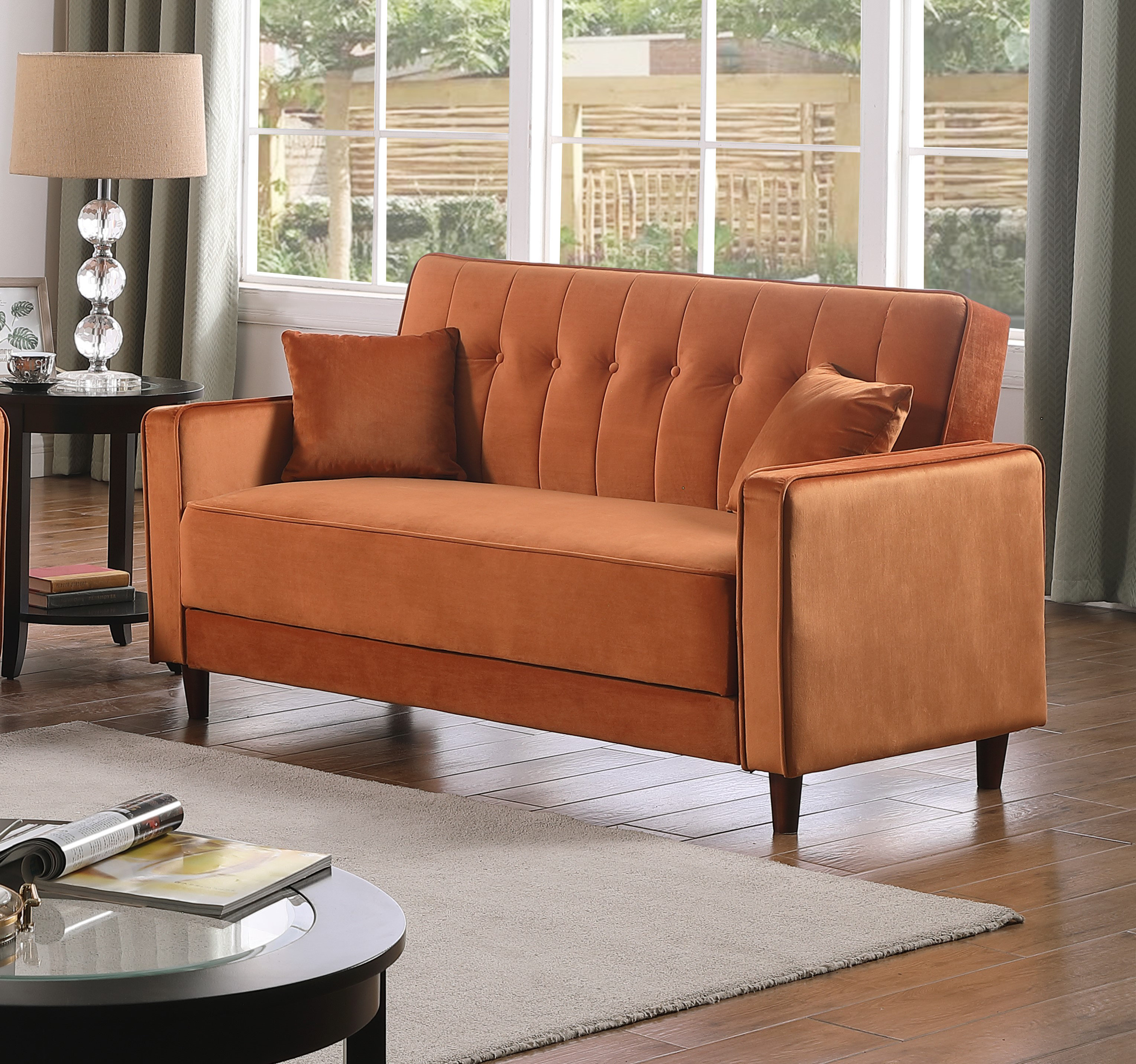 Ebern Designs Norrisa 57.5" Convertible Loveseat | Wayfair