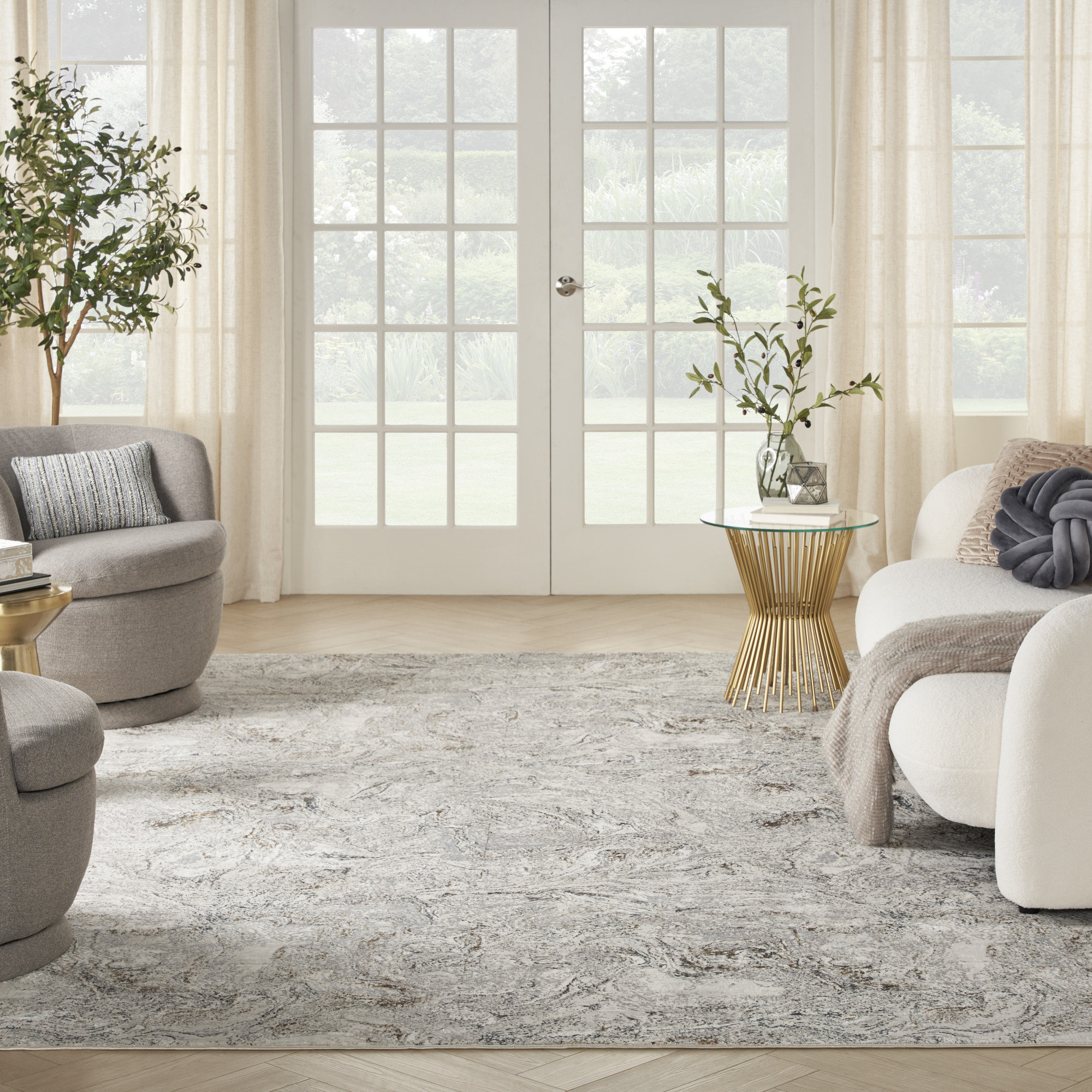 Wade Logan® Brejae Abstract Polyester Area Rug in Gray & Reviews | Wayfair