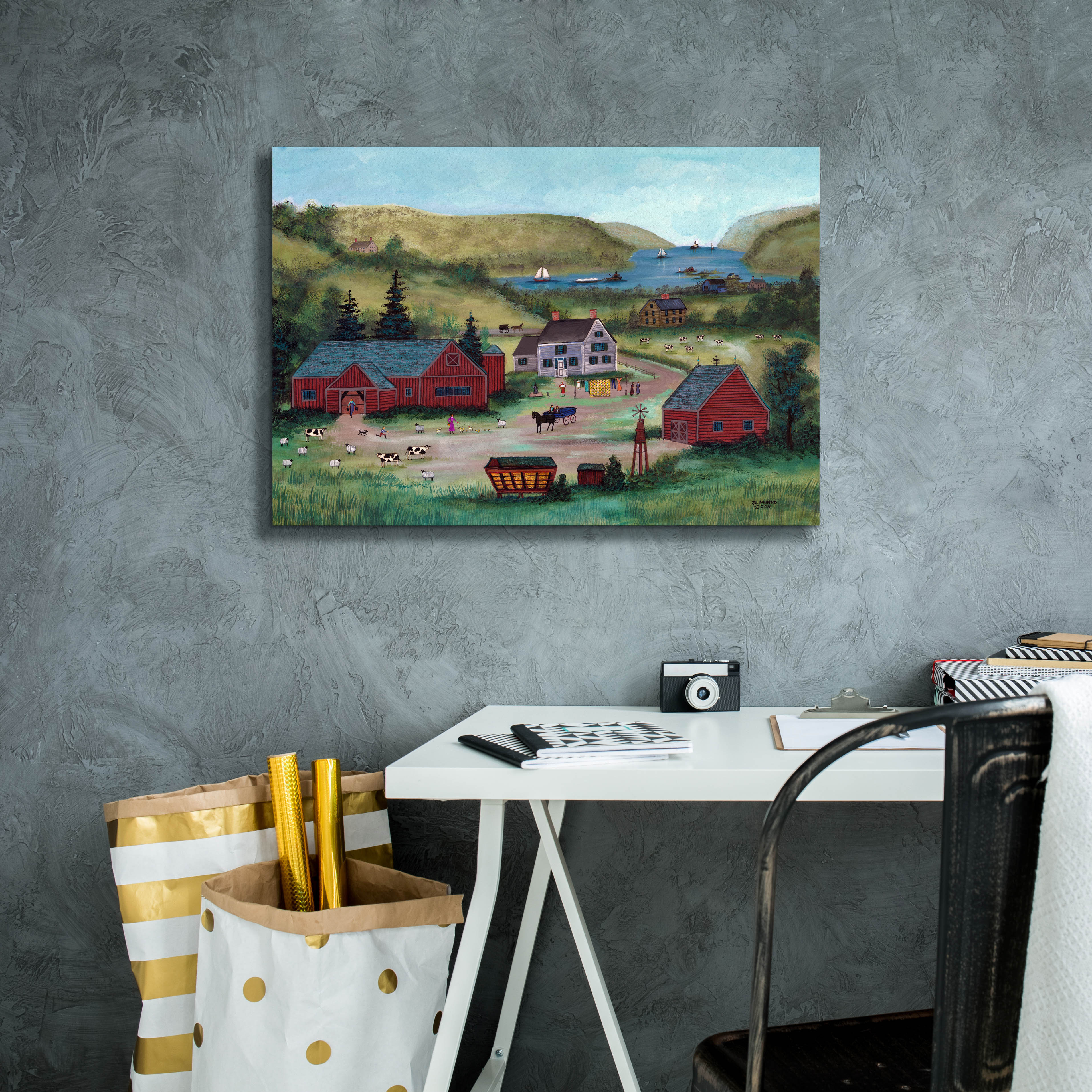 August Grove® 'Farm On The Hudsosn' by JL Munro Canvas Wall Art, 26" x ...