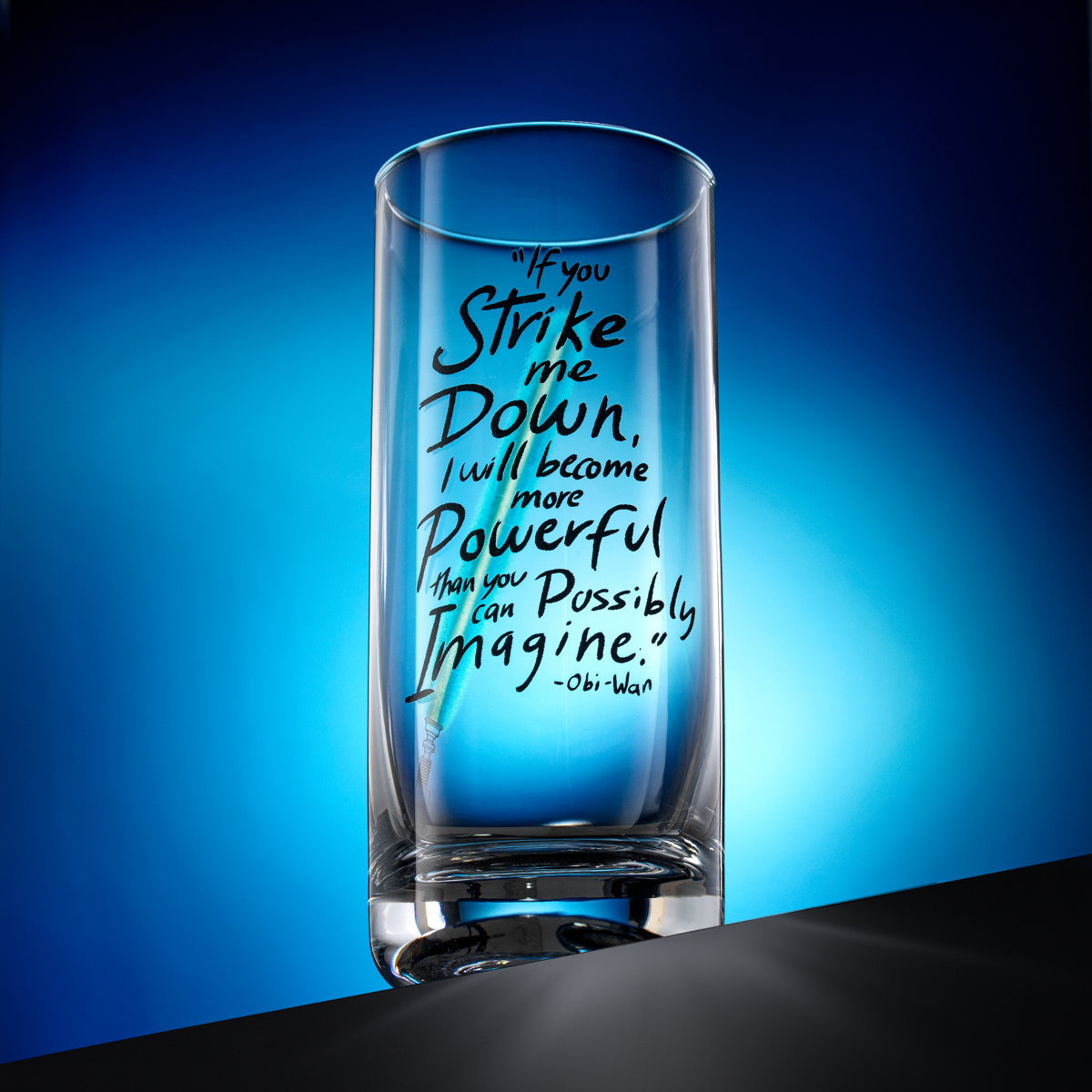 JoyJolt Star Wars New Hope Obi-Wan Kenobi Blue Lightsaber Tall Drinking ...
