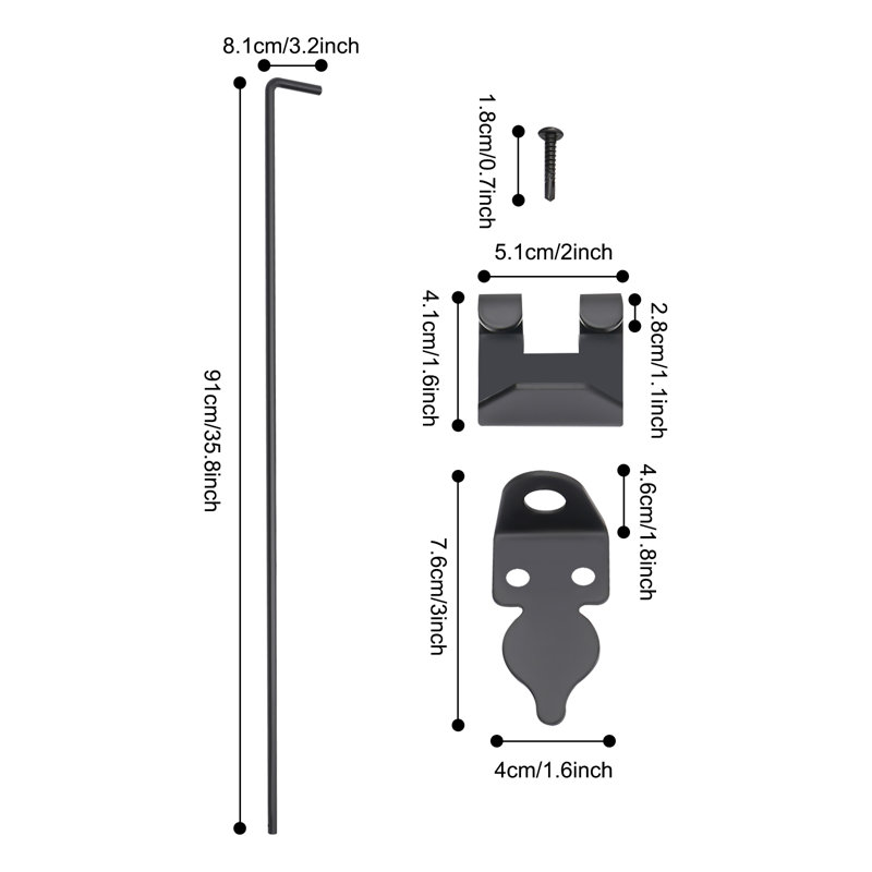 YXSUN Bolt Drop Rod For Gate, Heavy Duty Gate Latches | Wayfair