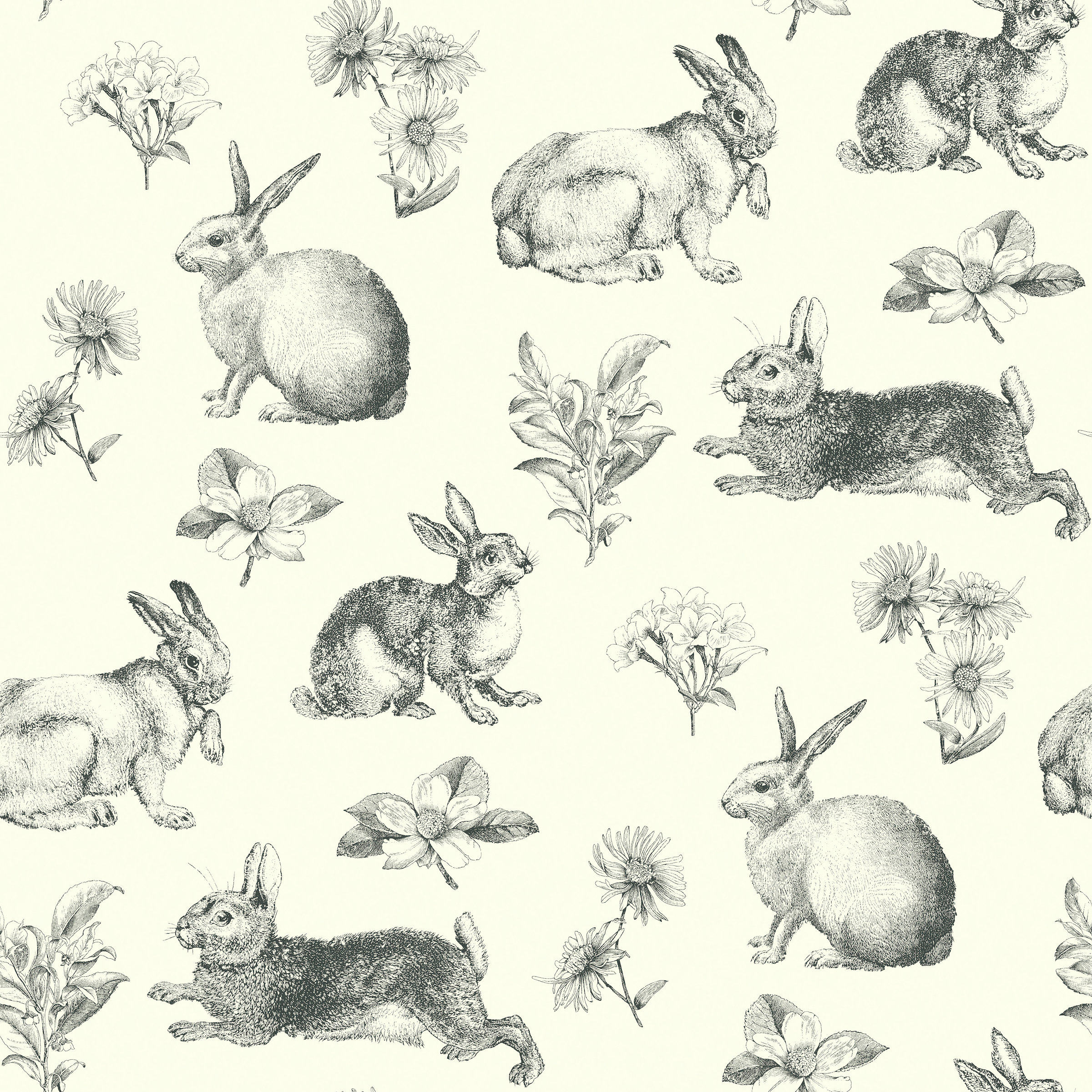 August Grove® Bunny Toile 33' L x 20.5" W Wallpaper Roll | Wayfair
