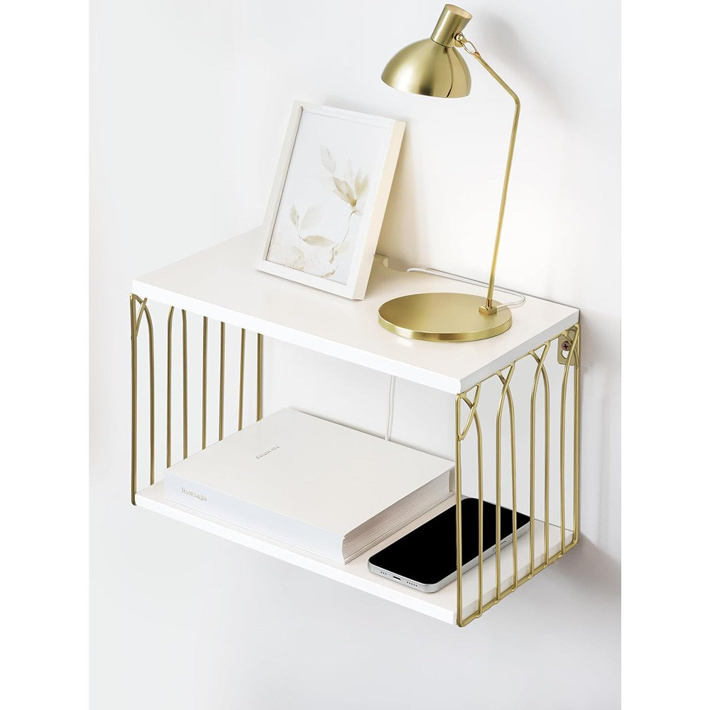 Mercer41 Floating Nightstand With Cable Hole, Modern Minimalism Small ...