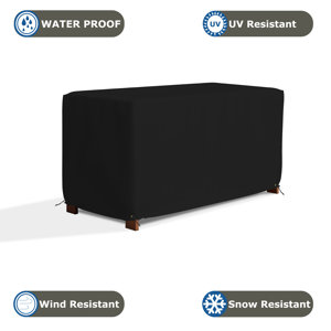 Arlmont & Co. High Density Waterproof Rectangle Ottoman Deck Box Cover ...