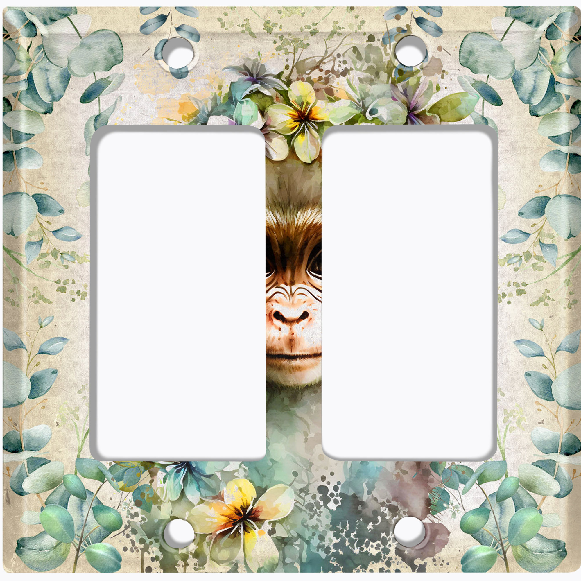 WorldAcc Cute Monkey 2-Gang Toggle Light Switch Wall Plate | Wayfair