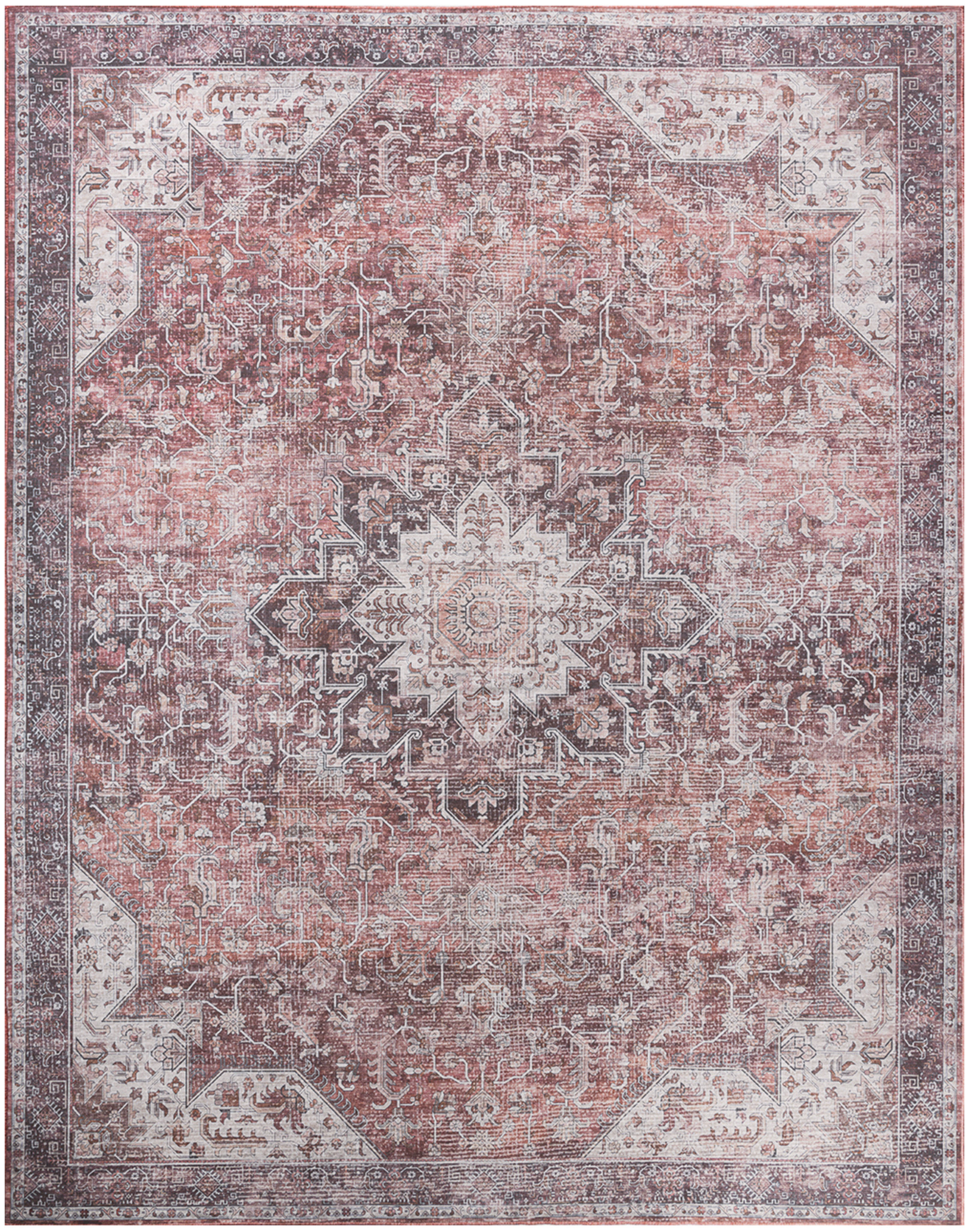 Bungalow Rose Bungalow Rose Washables Red Vintage Indoor Rug & Reviews ...