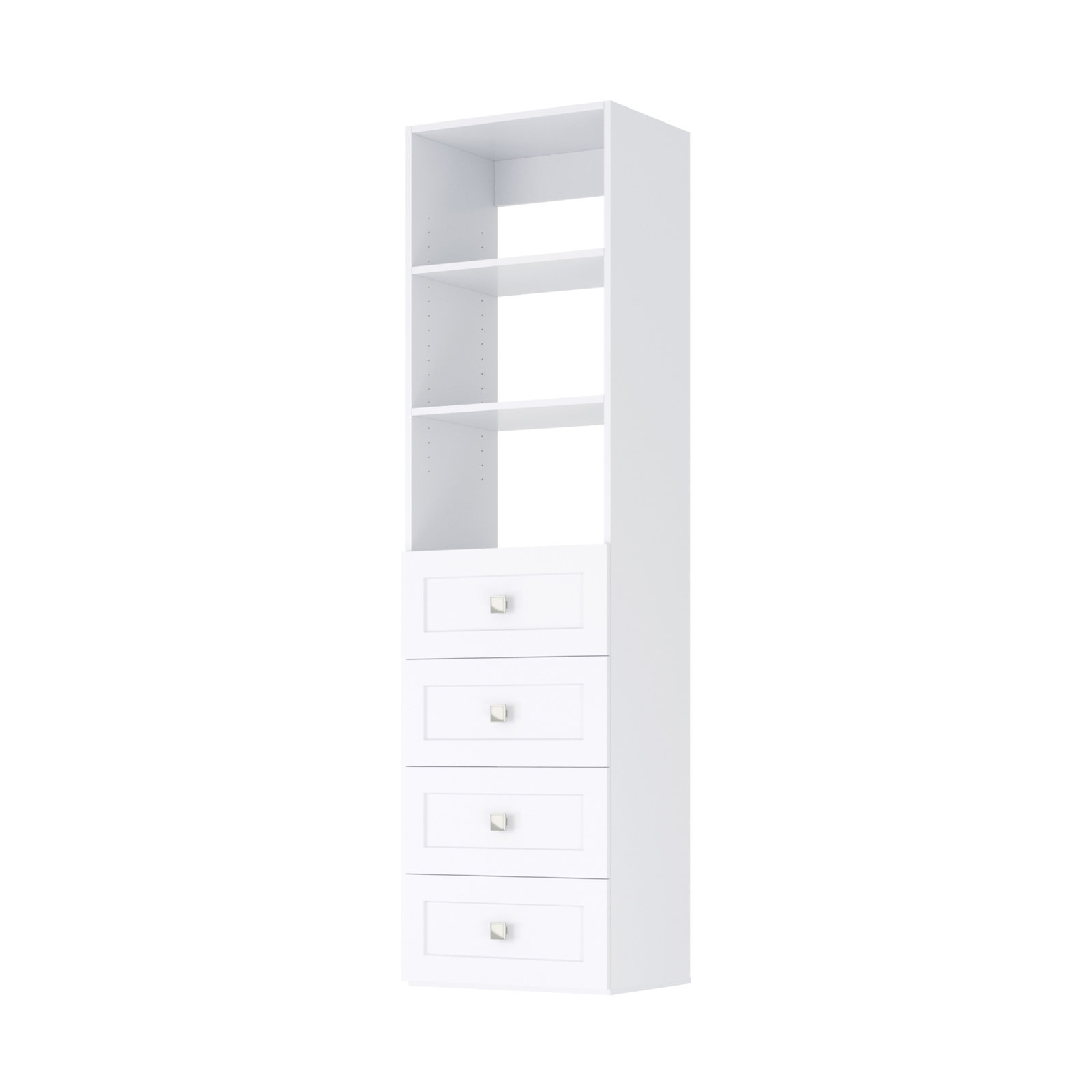Latitude Run® 4 Drawer Shelf Tower Unit Combined Cabinet Box and Shaker ...