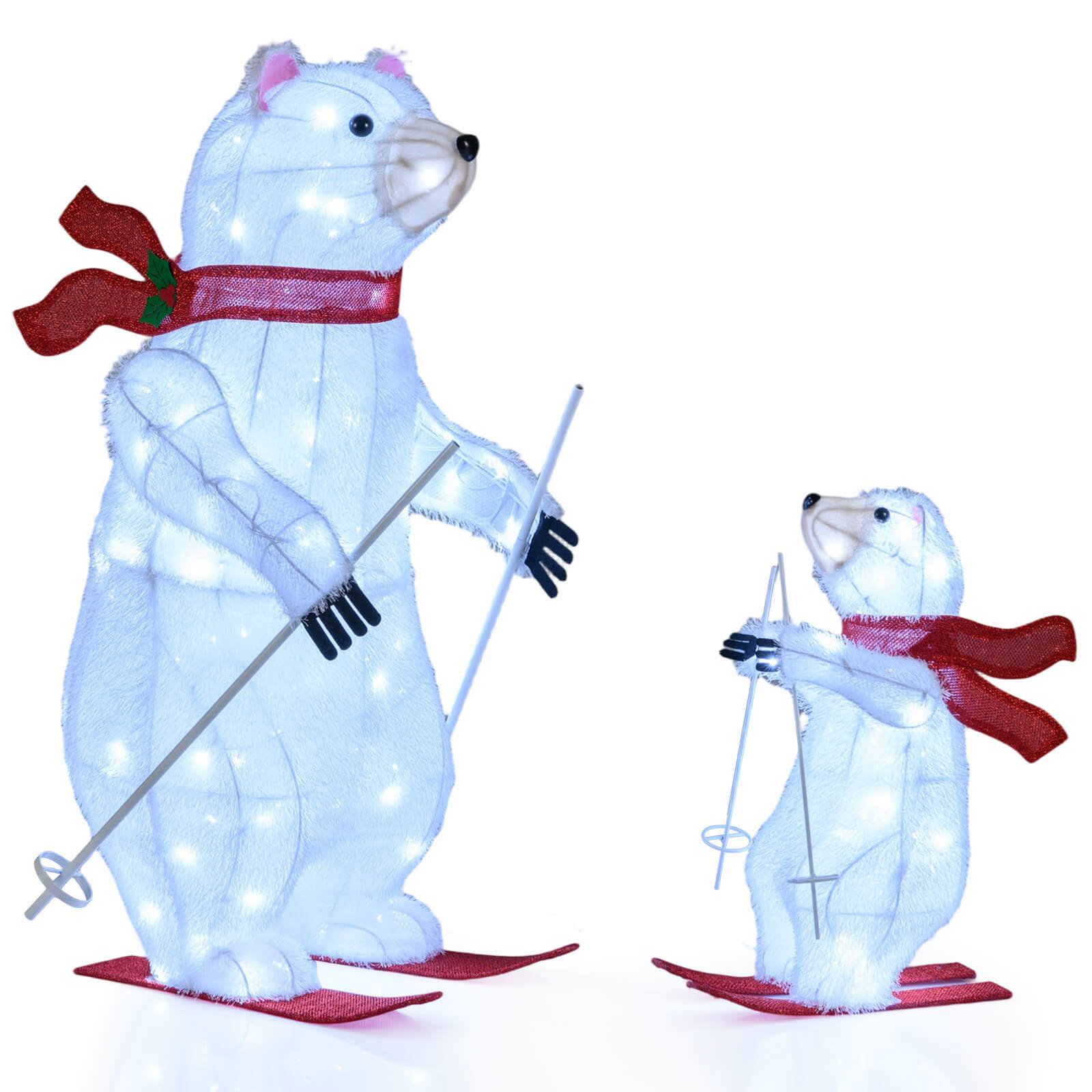 Darby Home Co 2 Pcs Animated Skiing Polar Bears with Skiing Motion ...