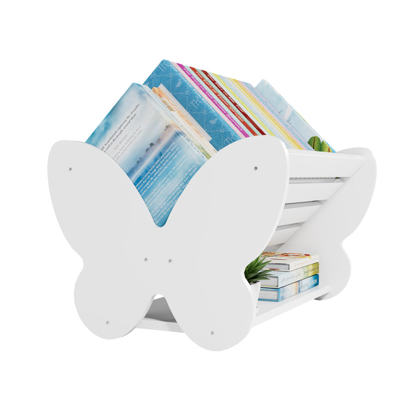 August Grove® White Butterfly Book Caddy V-type Desktop Storage ...