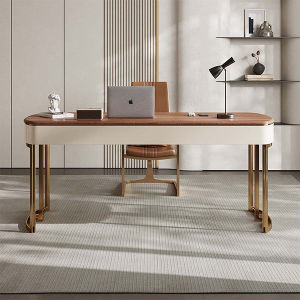 Everly Quinn Tibbett Wood Rectangle Computer Desk Office Set with Chair ...