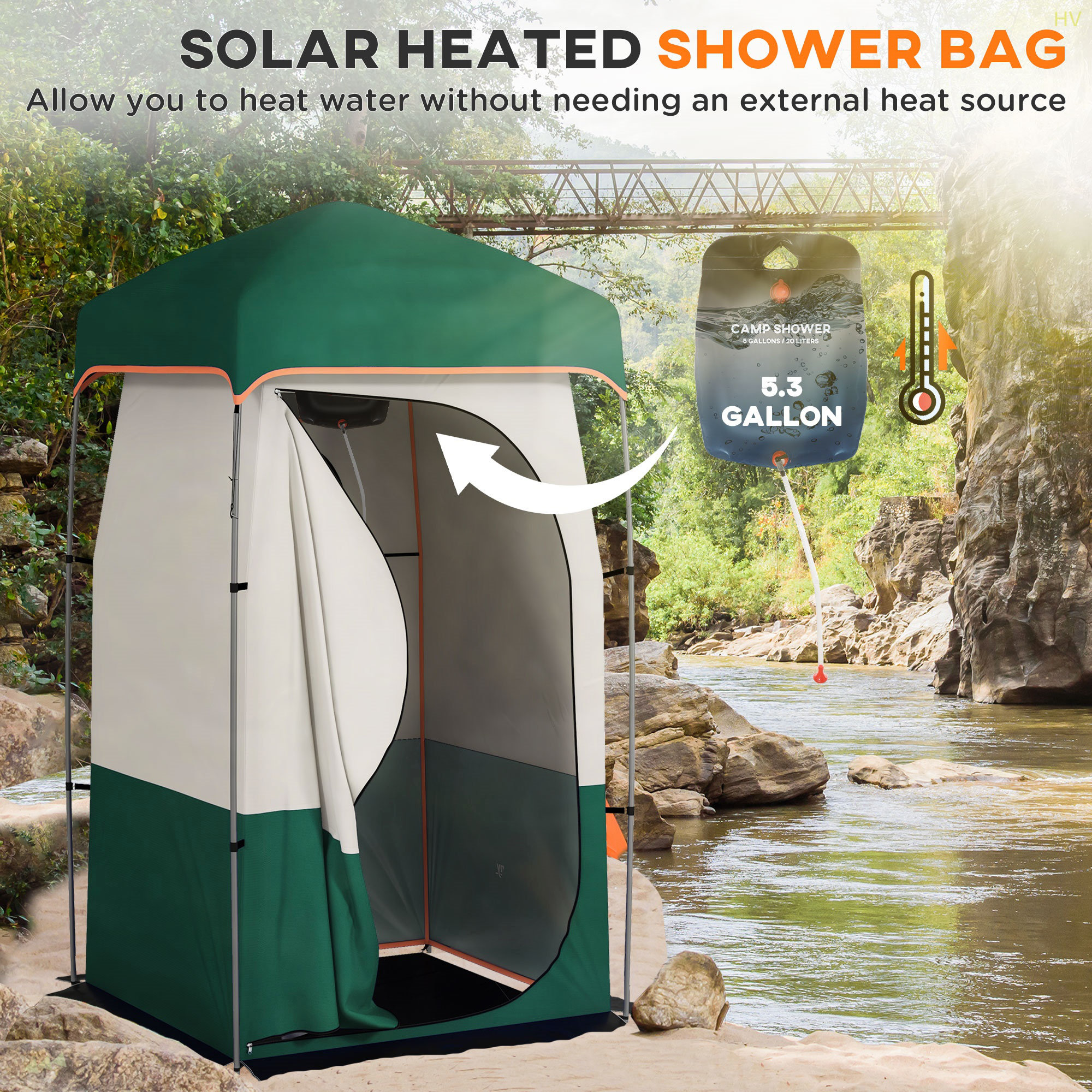 HomeViewto Outsunny Portable Shower Tent, Privacy Shelter, Camping ...