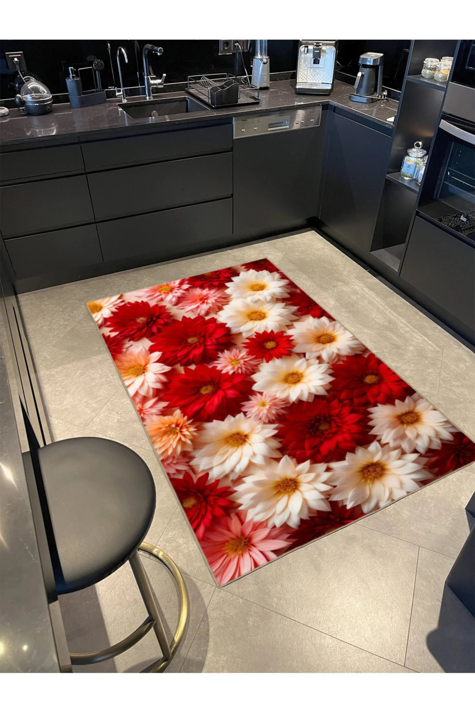 East Urban Home Floral Red Blooming Flower Patterned Decorative And ...