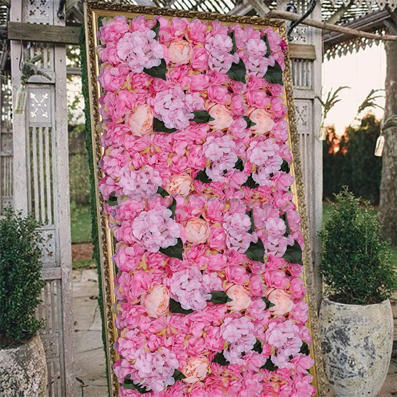 YXSUN Artificial Flower Wall Backdrop For Party Wedding Decor | Wayfair
