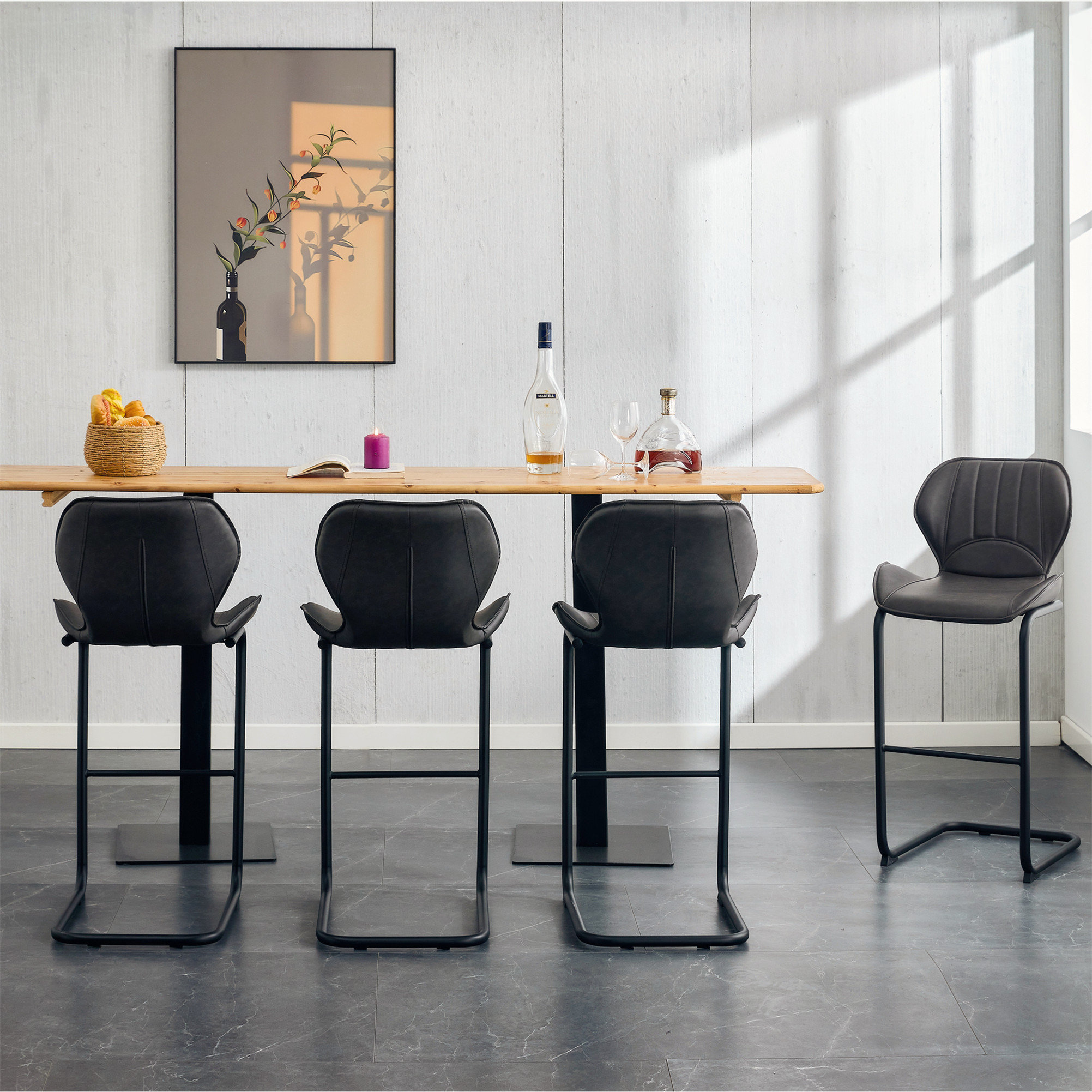 Orren Ellis Kanoi 4PC Modern Design Metal Frame Stool, Bar Chair ...