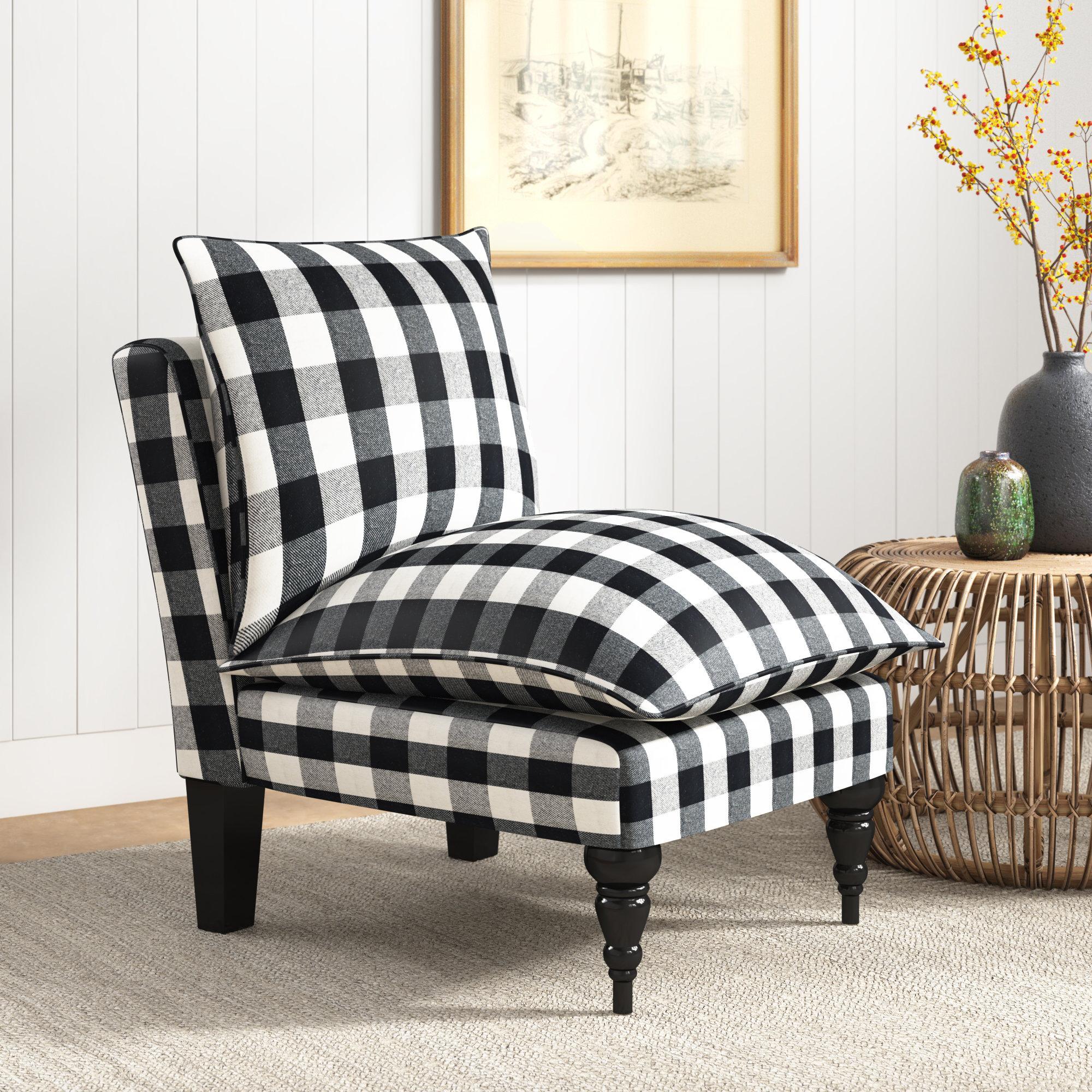 Rosalind Wheeler Barnesbury 66.04Cm Wide Cotton Slipper Chair - Wayfair ...