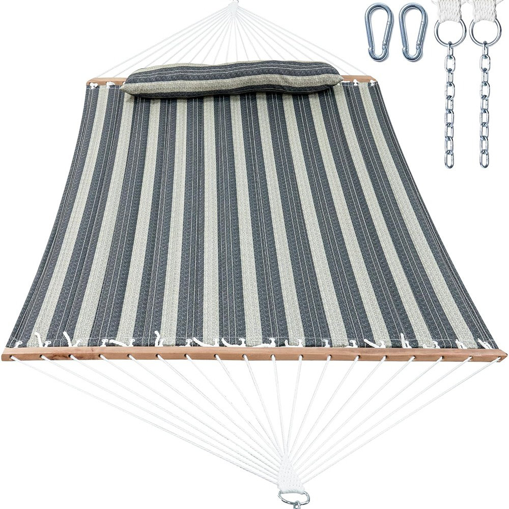 Arlmont & Co. 2 Person Hammocks For Outside, Double Quilted Fabric ...