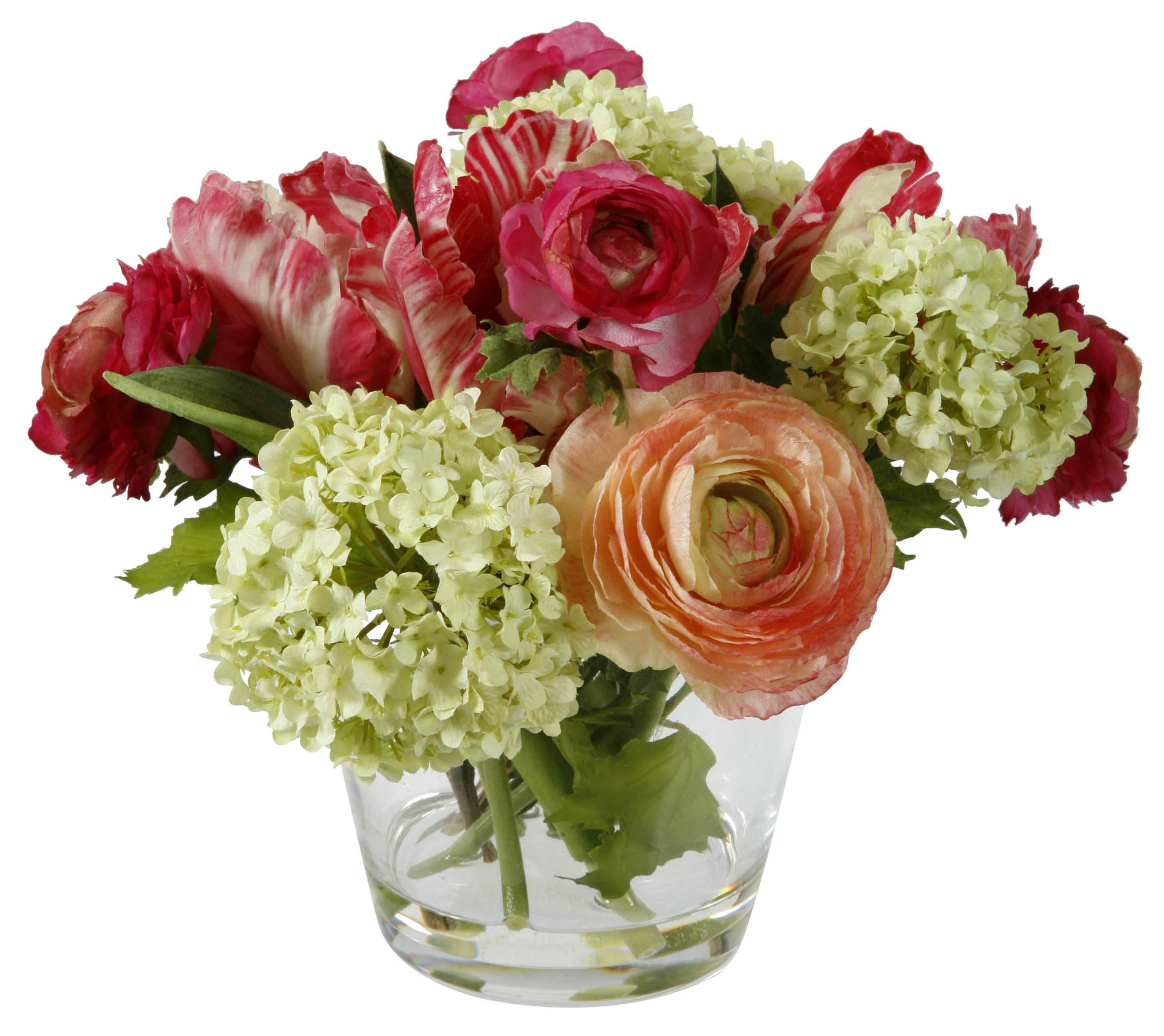 Winward Silks Spring Mixed Floral Arrangement in Glass Vase & Reviews ...
