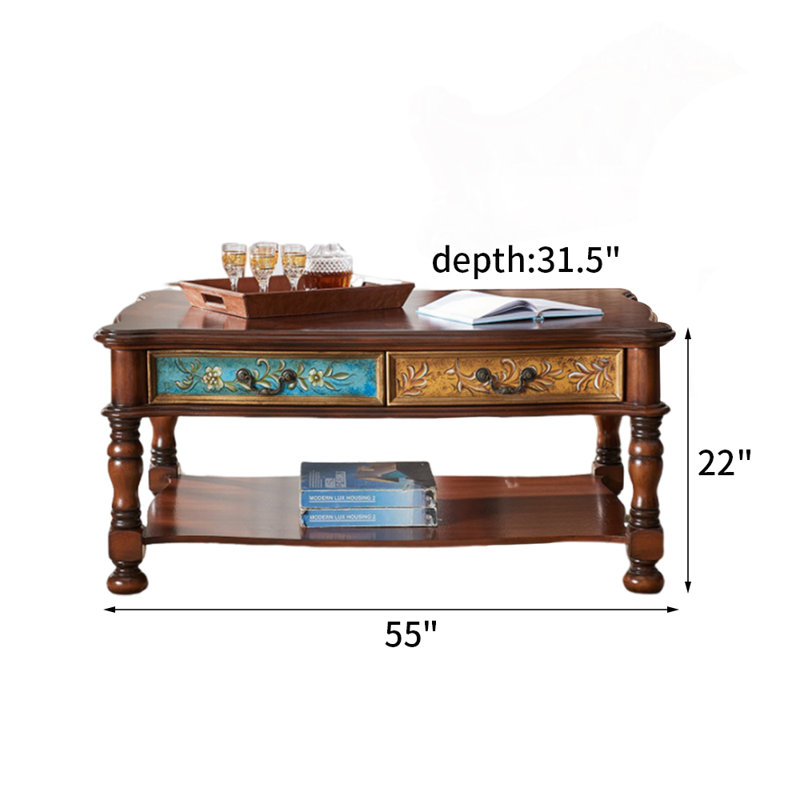 Romero American Country Hand Painted Coffee Table Coffee Table | Wayfair