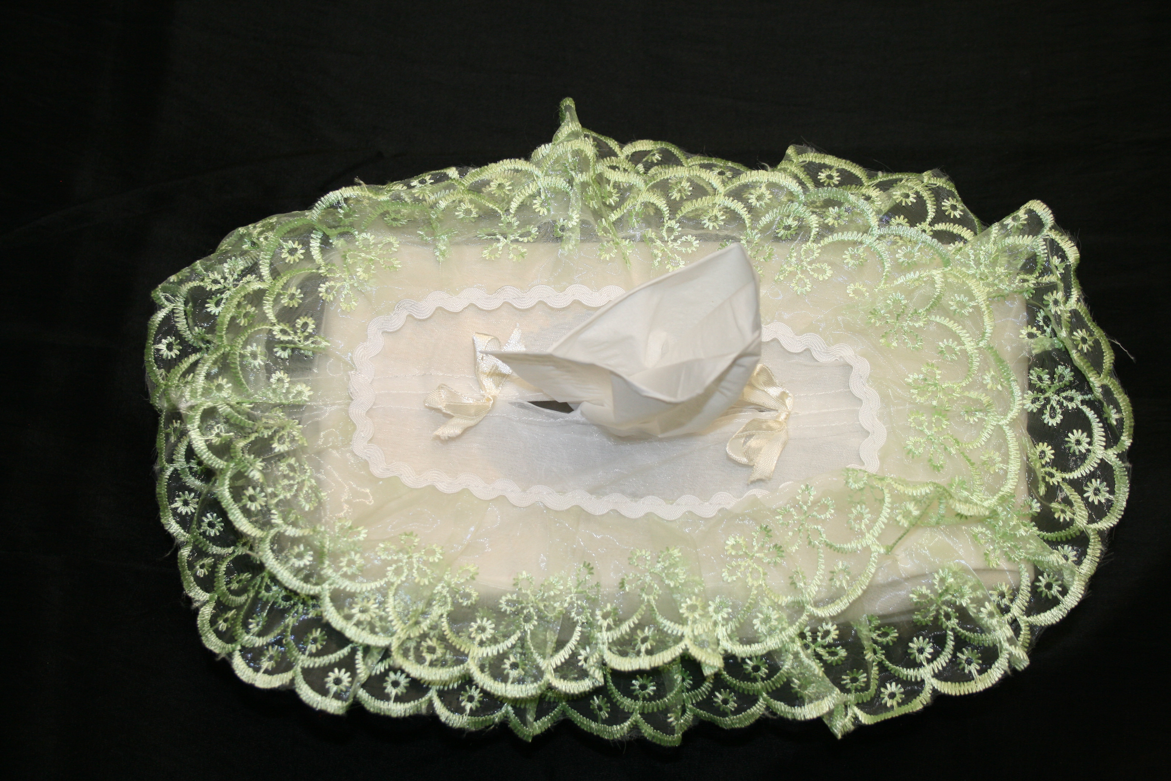 Violet Linen Lace Tissue Box Cover | Wayfair