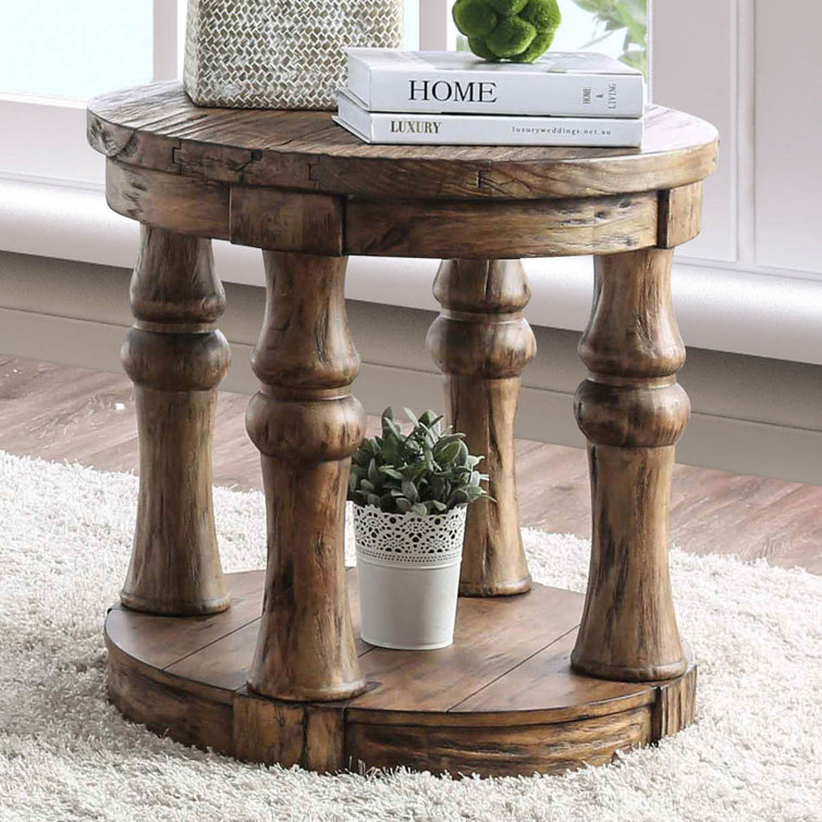 Charlton Home® Allanah Solid Wood Top End Table | Wayfair