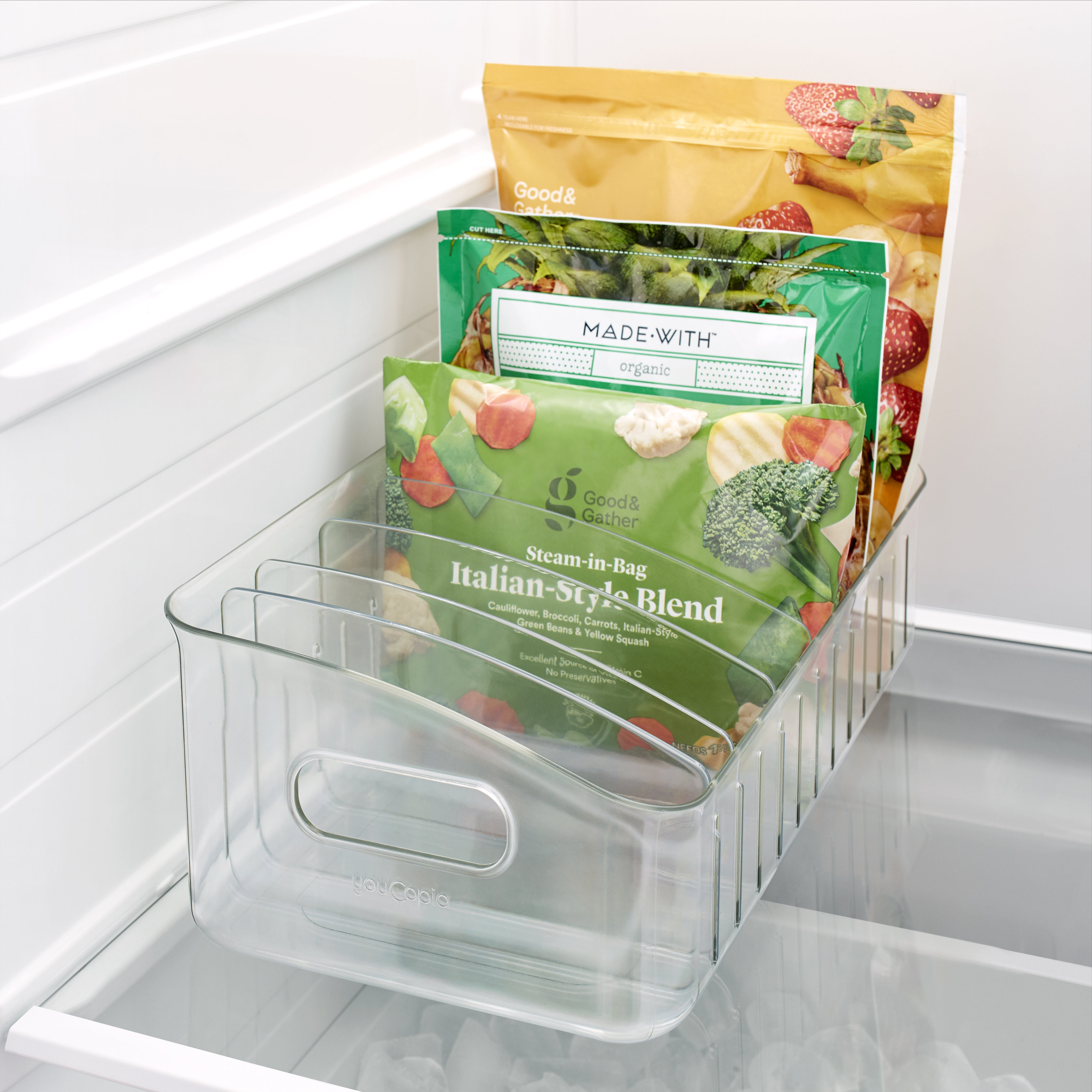 YouCopia FreezeUp Freezer Bin 15", BPA-Free Clear Fridge Organizer with ...