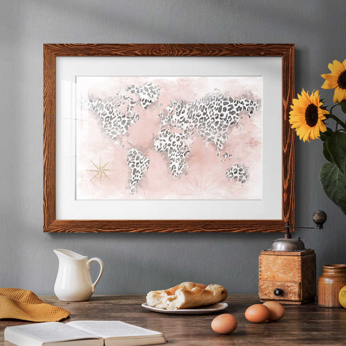 Breakwater Bay Pink Cheetah Map - Single Picture Frame Print - Wayfair ...