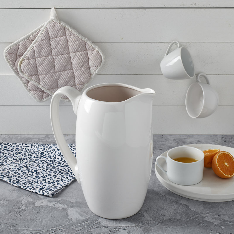 Denmark Tools for Cooks 2L Stoneware Pitcher White Bistro | Wayfair