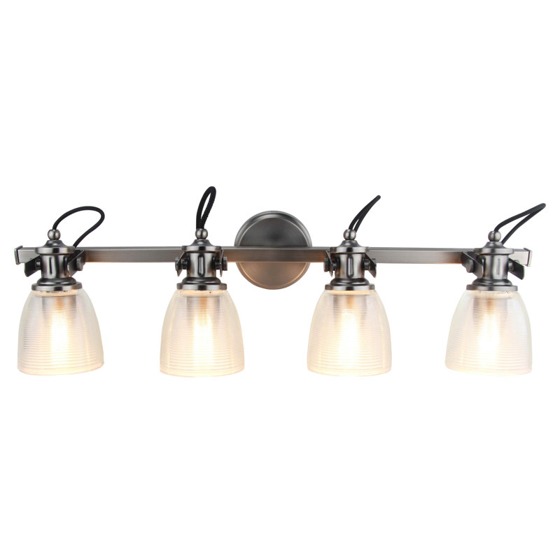 17 Stories 4-Light Dimmable Brushed Nickel Vanity Light | Wayfair
