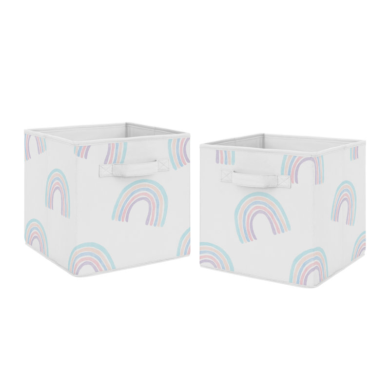 Sweet Jojo Designs Rainbow Fabric Bin Set | Wayfair