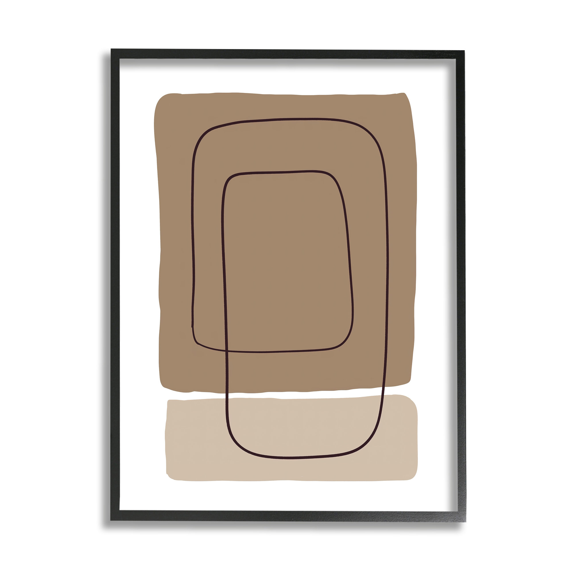 Stupell Industries Contemporary Geometric Square Shapes Simple Squiggle ...
