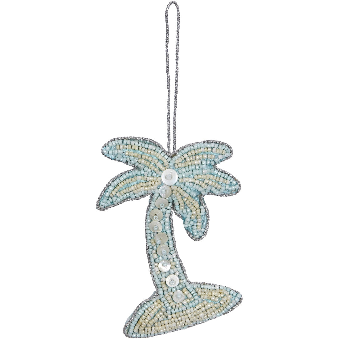 Bayou Breeze 4 Palm Tree Blue MOP & Beaded Ornaments | Wayfair