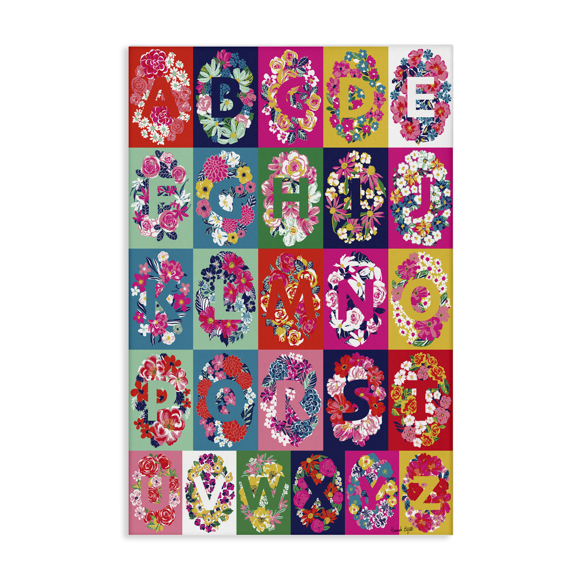 Red Barrel Studio® Energetic Blooms Alphabet Canvas Wall Art by Hannah ...