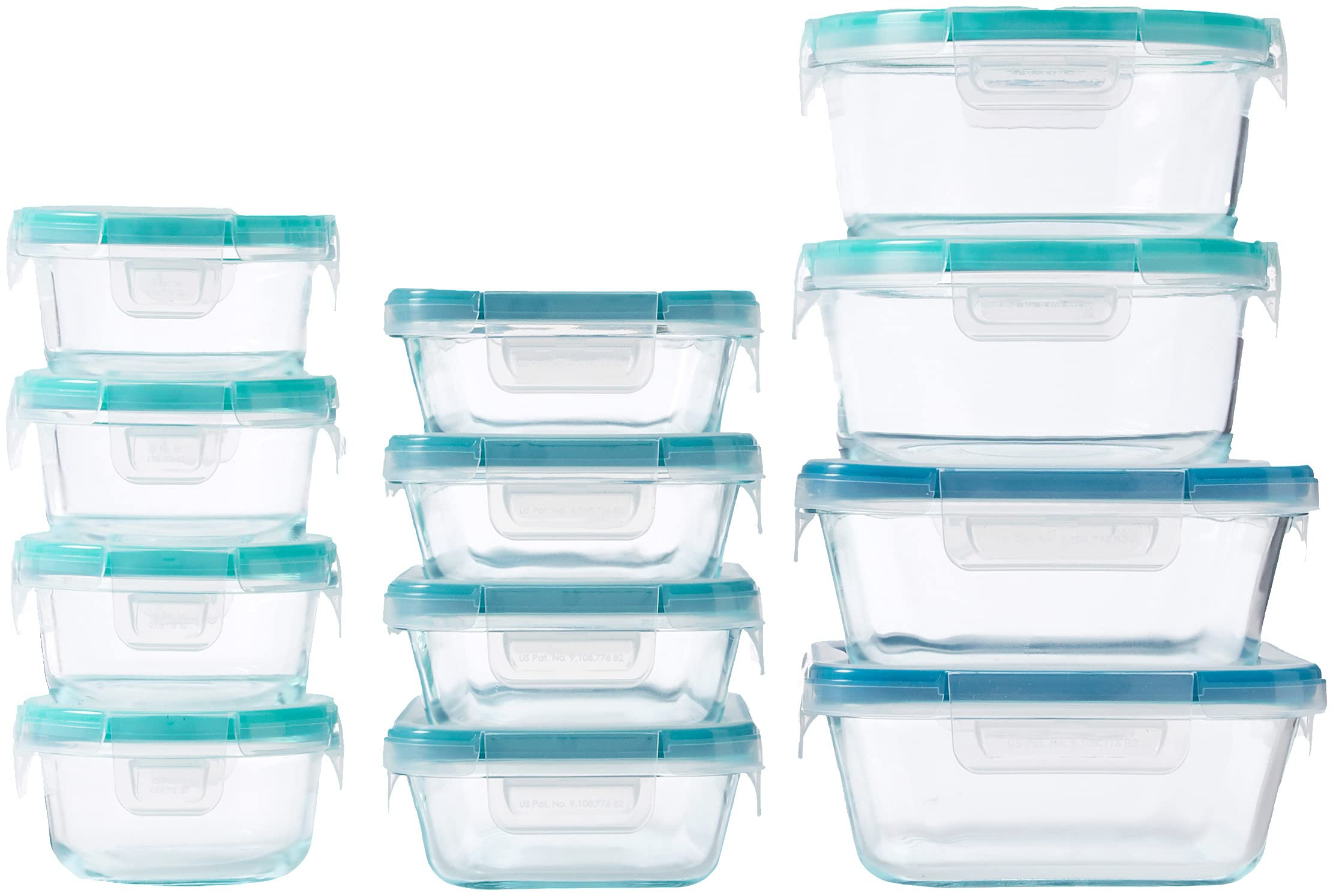 Hokku Designs Total Solution 24-Pc Glass Food Storage Container Meal ...