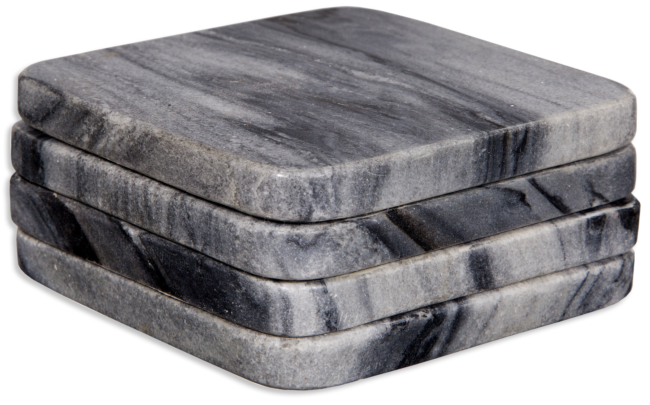 Home Essentials and Beyond 4 Piece 4" Square Coaster Set & Reviews ...