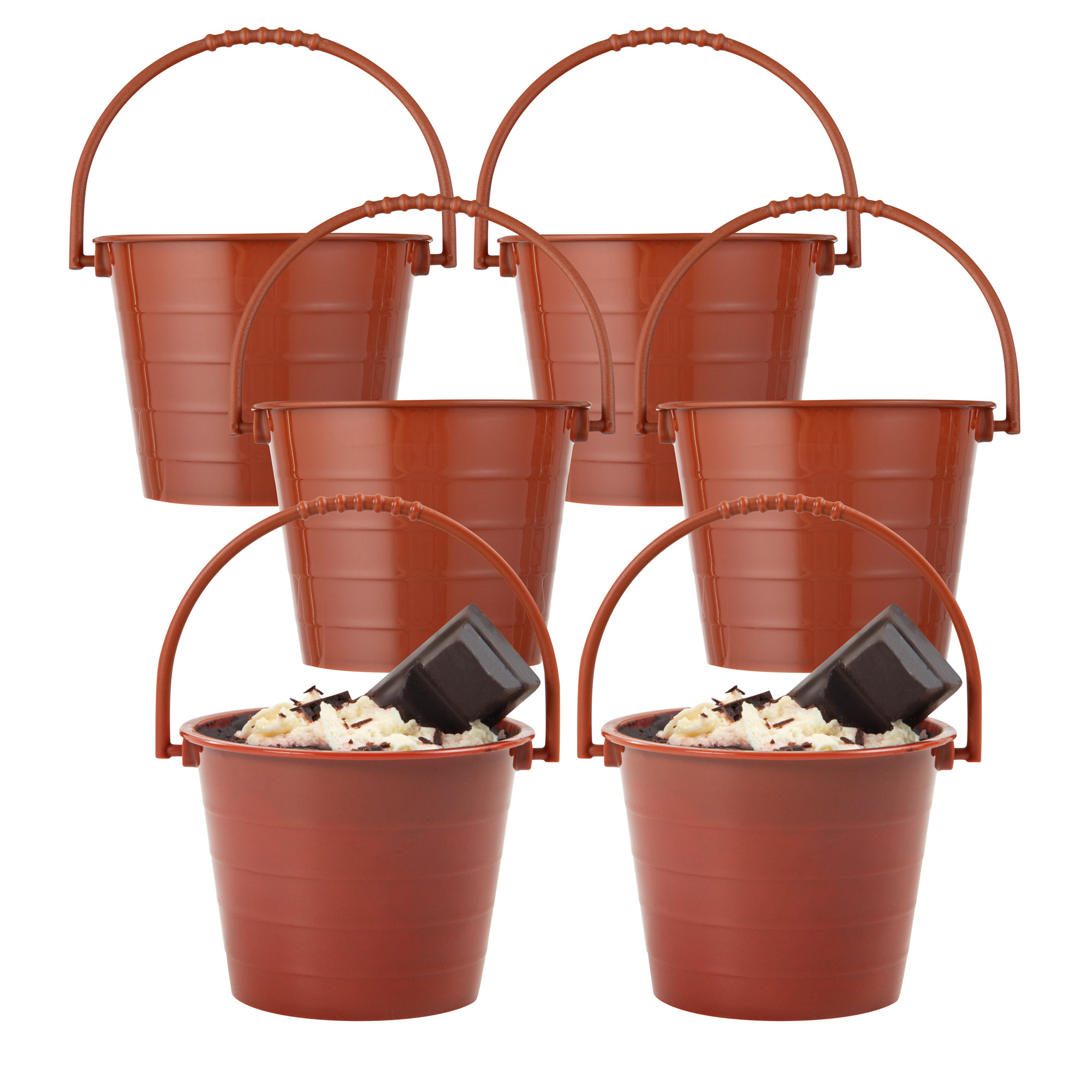 Restaurantware Mini Serve 2.4 Ounce Bucket Cups With Lids, 100 ...