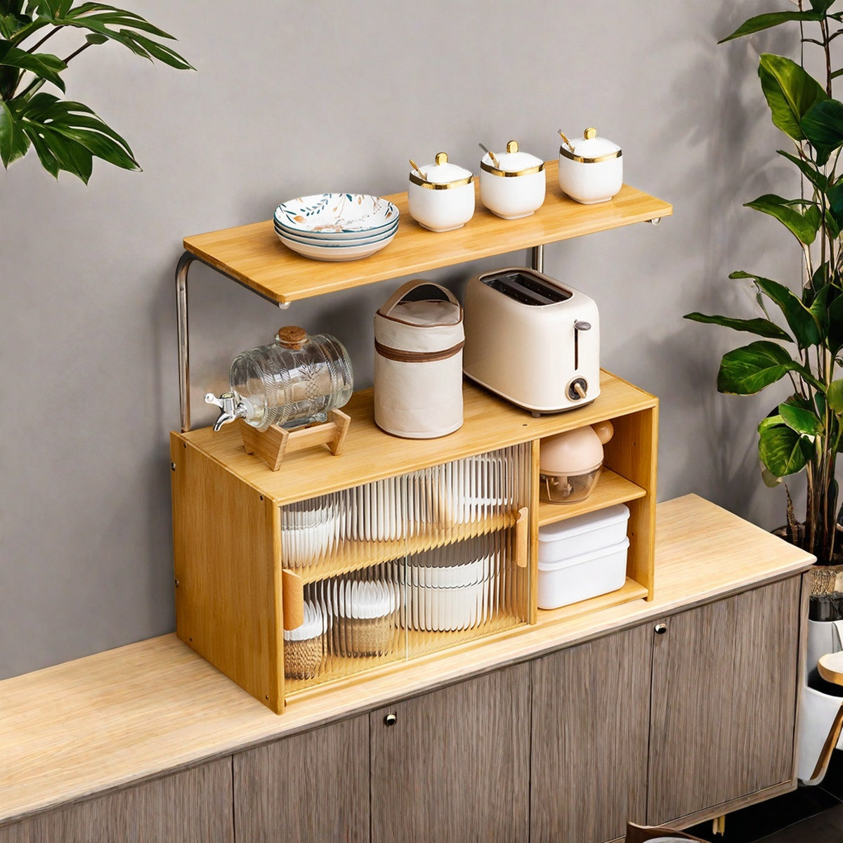 Ebern Designs Cabinet Organizer Shelf, Kitchen Countertop Storage Rack ...