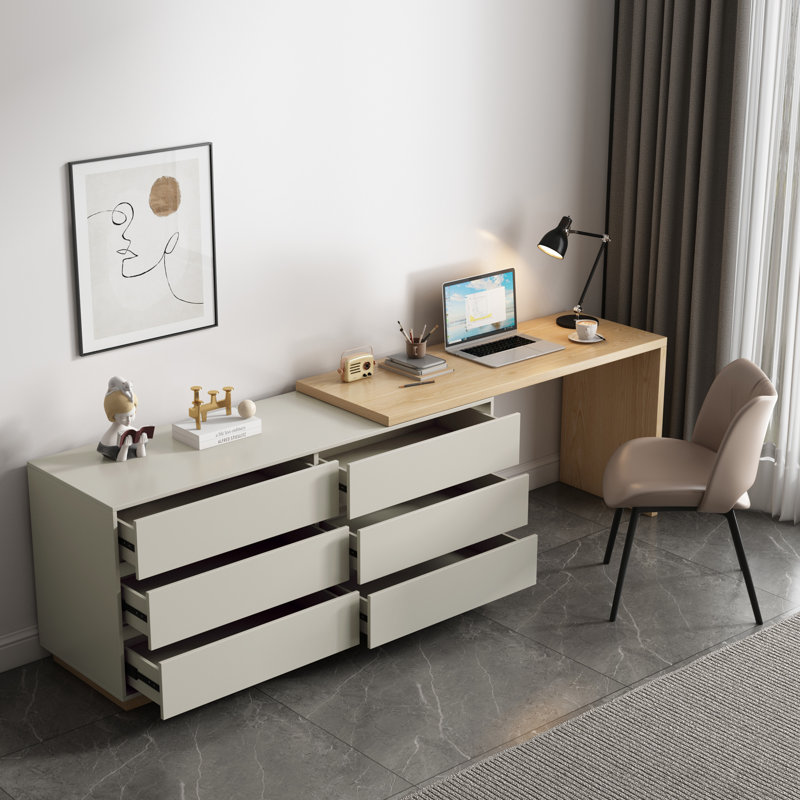 Hokku Designs Jahcari 51.1 W Reversible Industrial Wood Executive ...