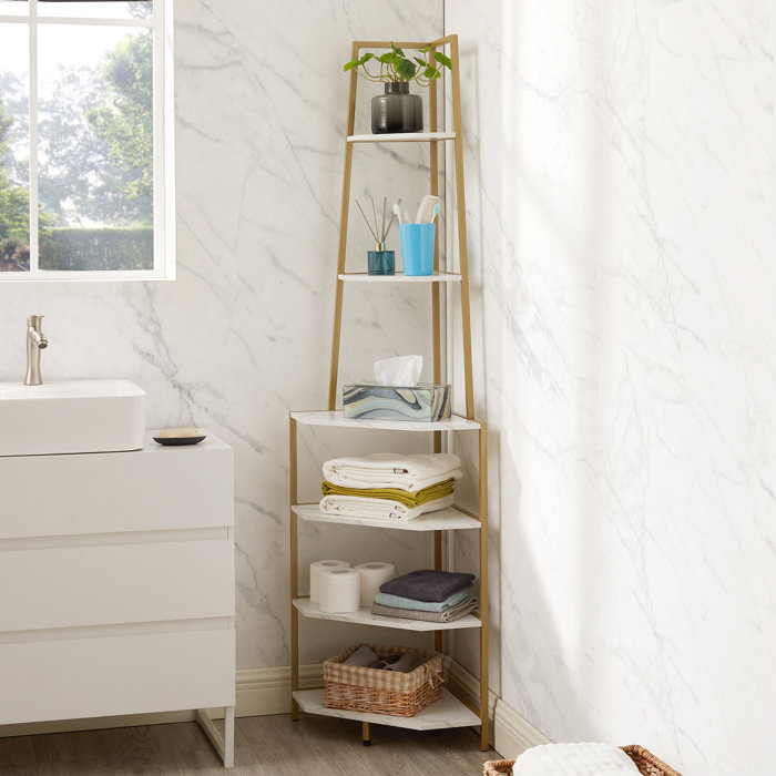 Trent Austin Design® Pursel 68.5'' Tall 5 Tier Corner Bookcase ...