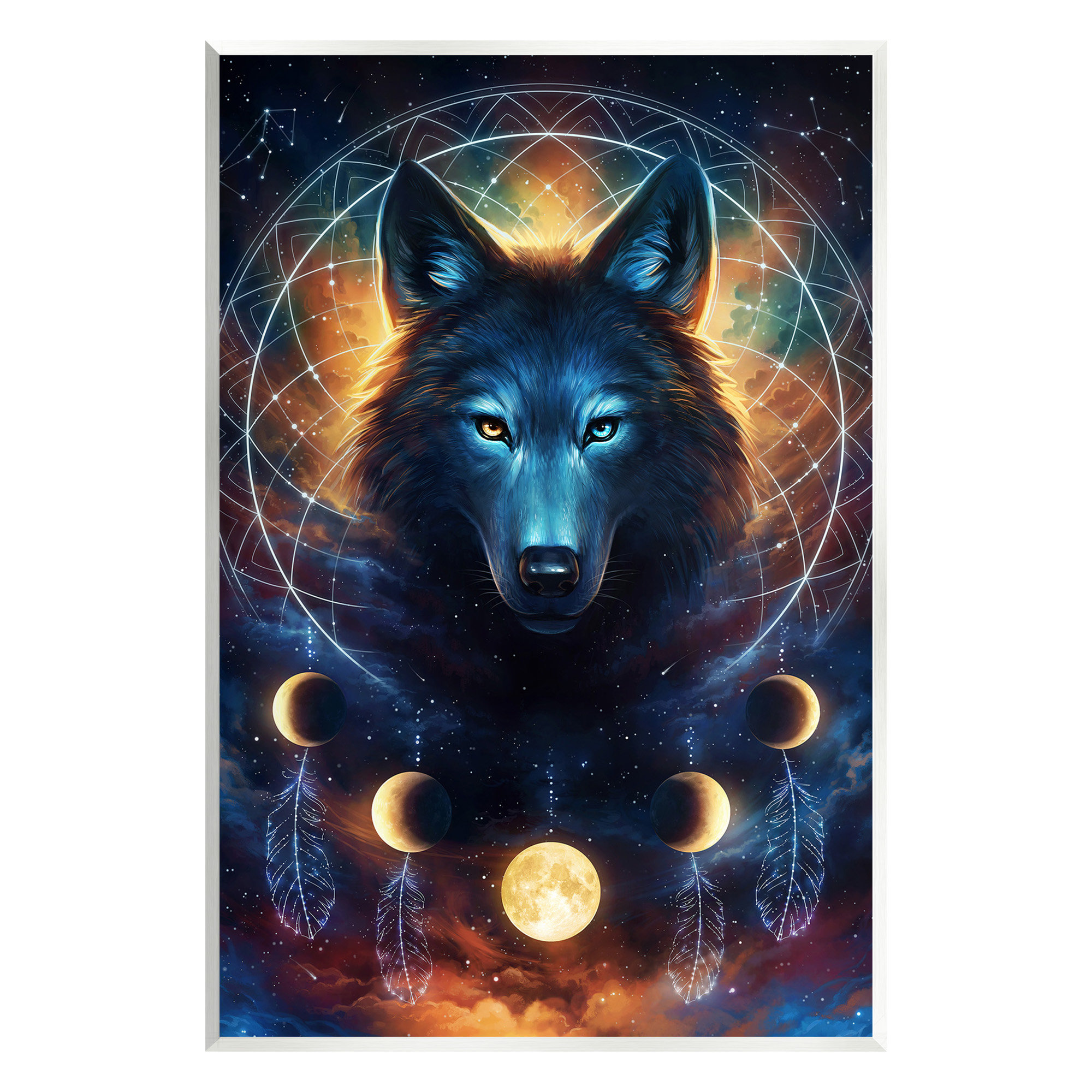 Ebern Designs Lunar Wolf & Galaxy Wall Plaque Art by Jonas Jodicke ...