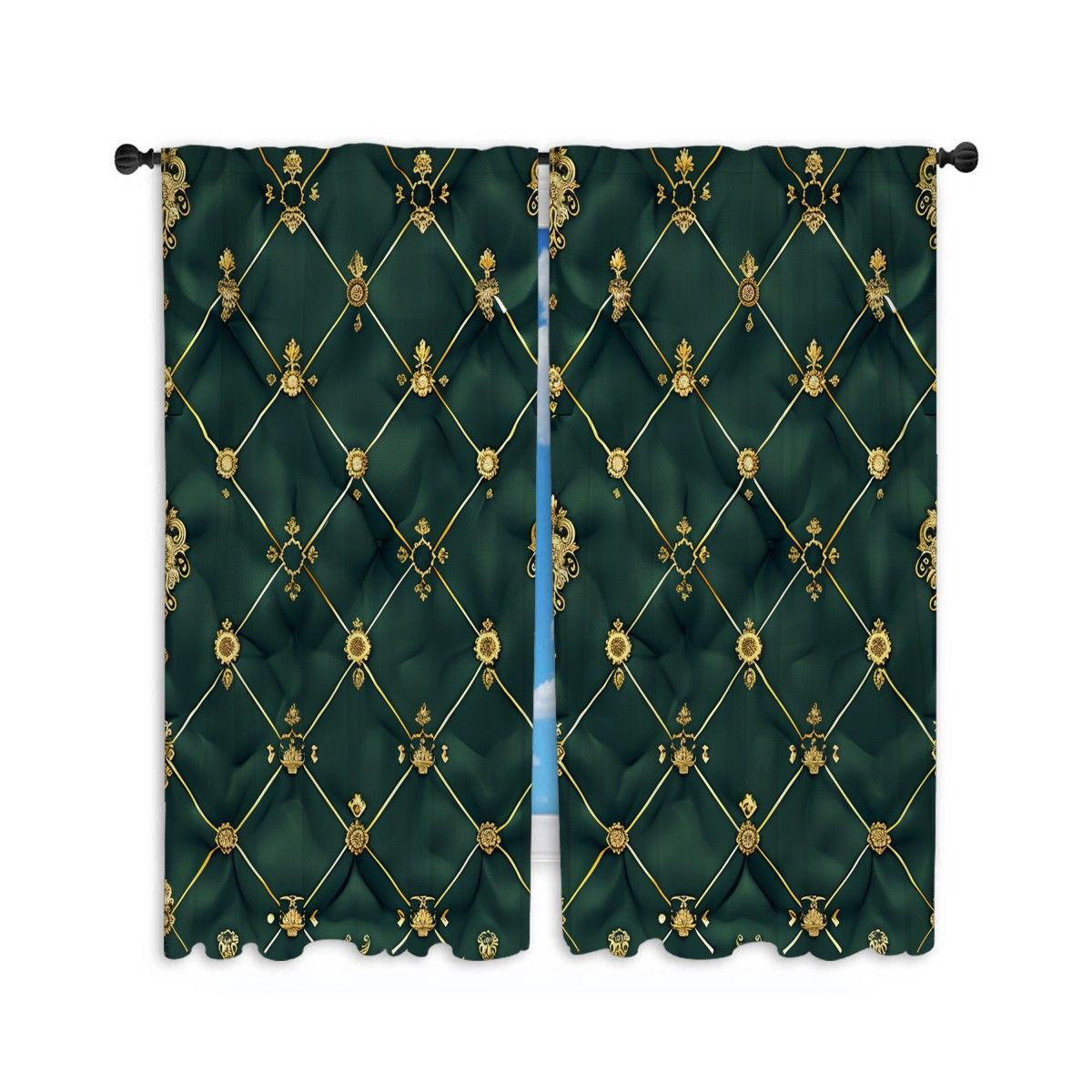 VisionDecor 11974_Baroque Window Curtains Elegance Luxurious Fabric ...