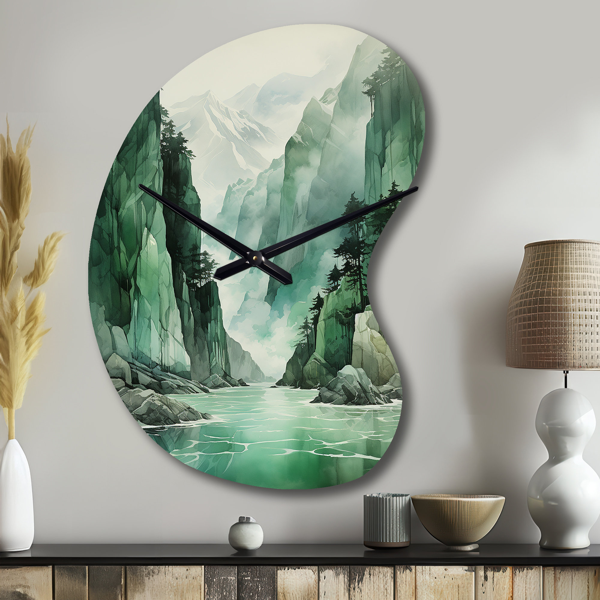Design Art Green 0 Cliff Glacial Symmetry I - Iceberg Irregular Shape ...