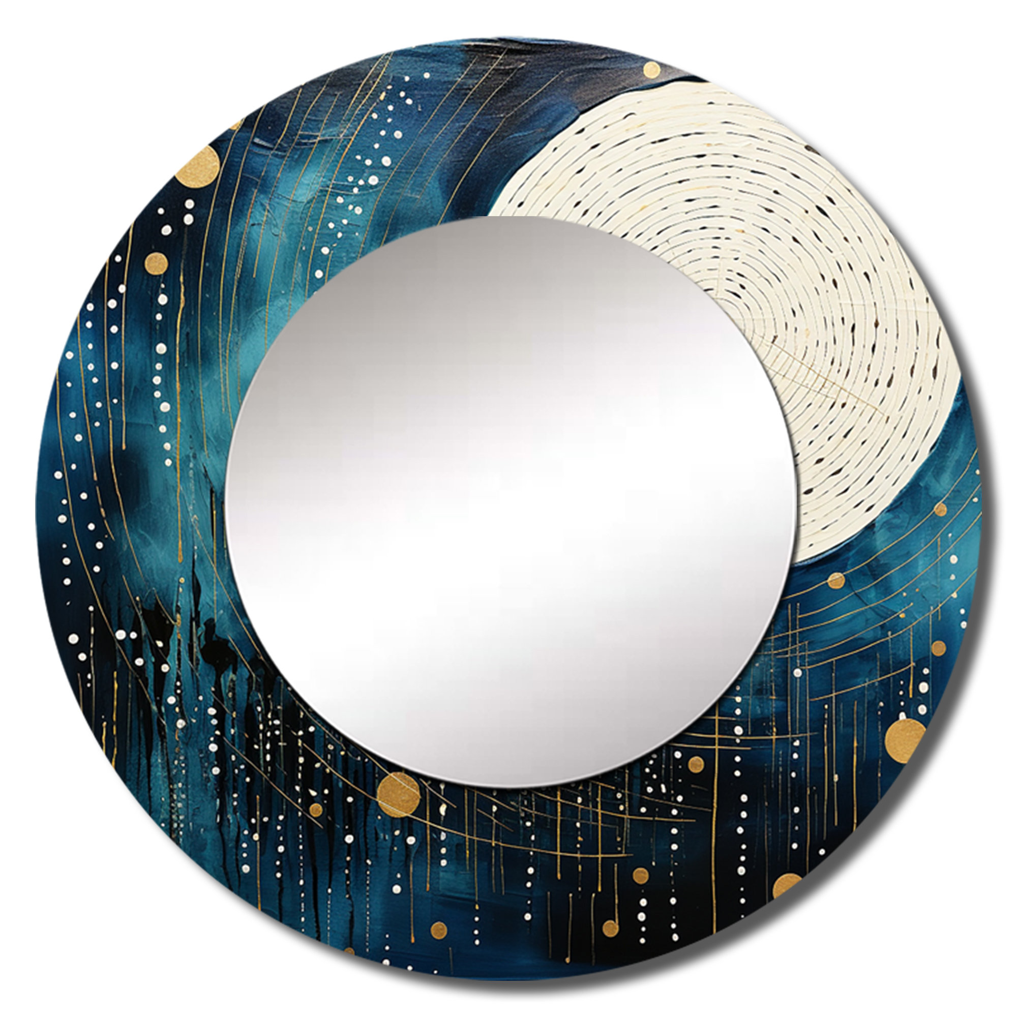 Wrought Studio™ Candria - Abstract Collages Round Mirror Wall Decor ...