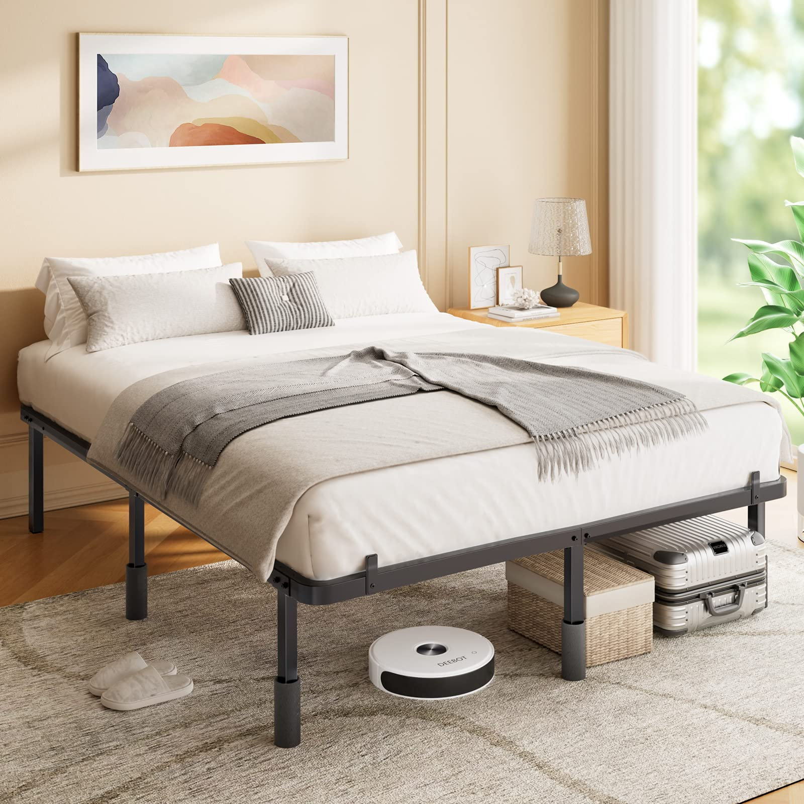 Williston Forge Fridah Metal Platform Bed, Open Frame Bed, Storage Bed ...