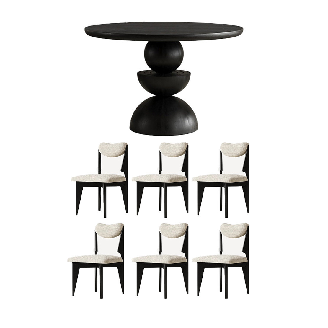 Waagy Creative round table set in solid wood - Wayfair Canada