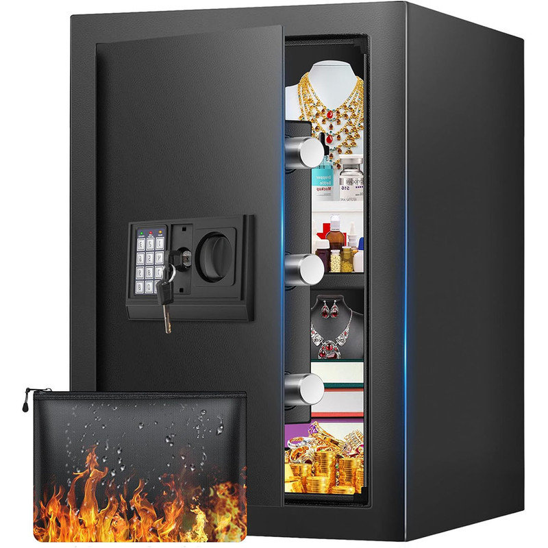 DEBLIT Home Safe with Fireproof Waterproof Bag, Anti-Theft Digital ...