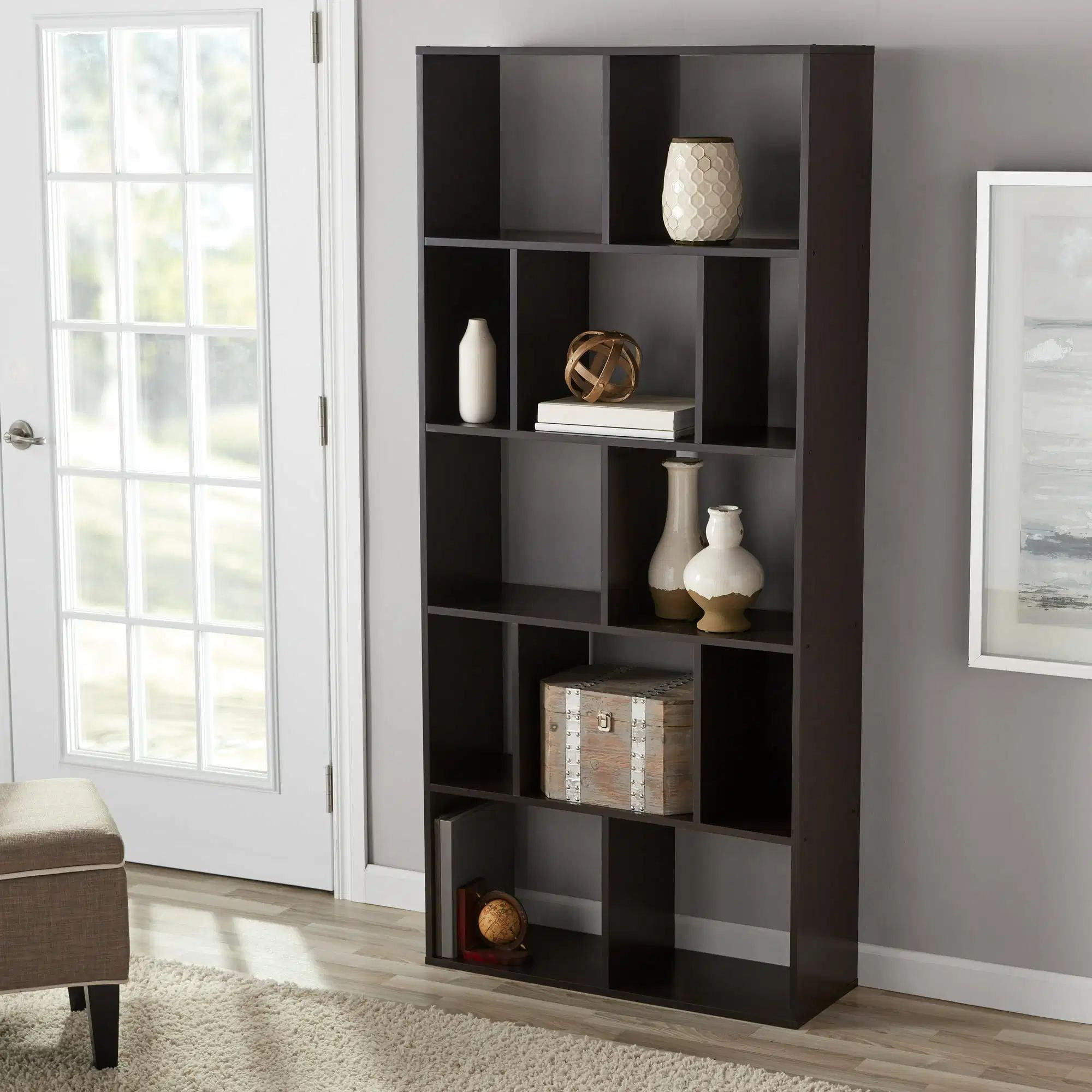 Latitude Run® 71" H x 32" W Geometric Bookcase | Wayfair